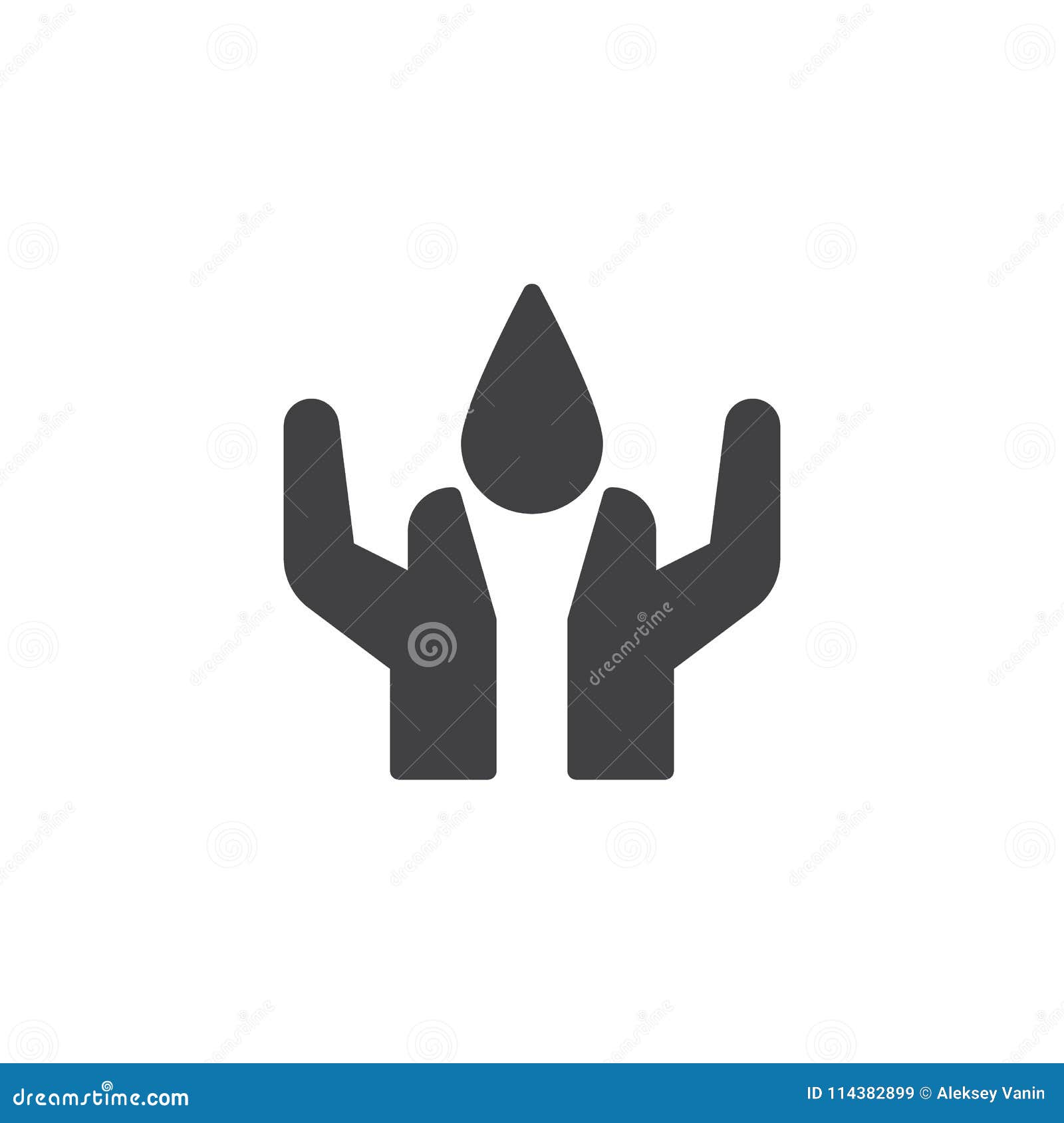 Hands and drop vector icon stock vector. Illustration of shape - 114382899