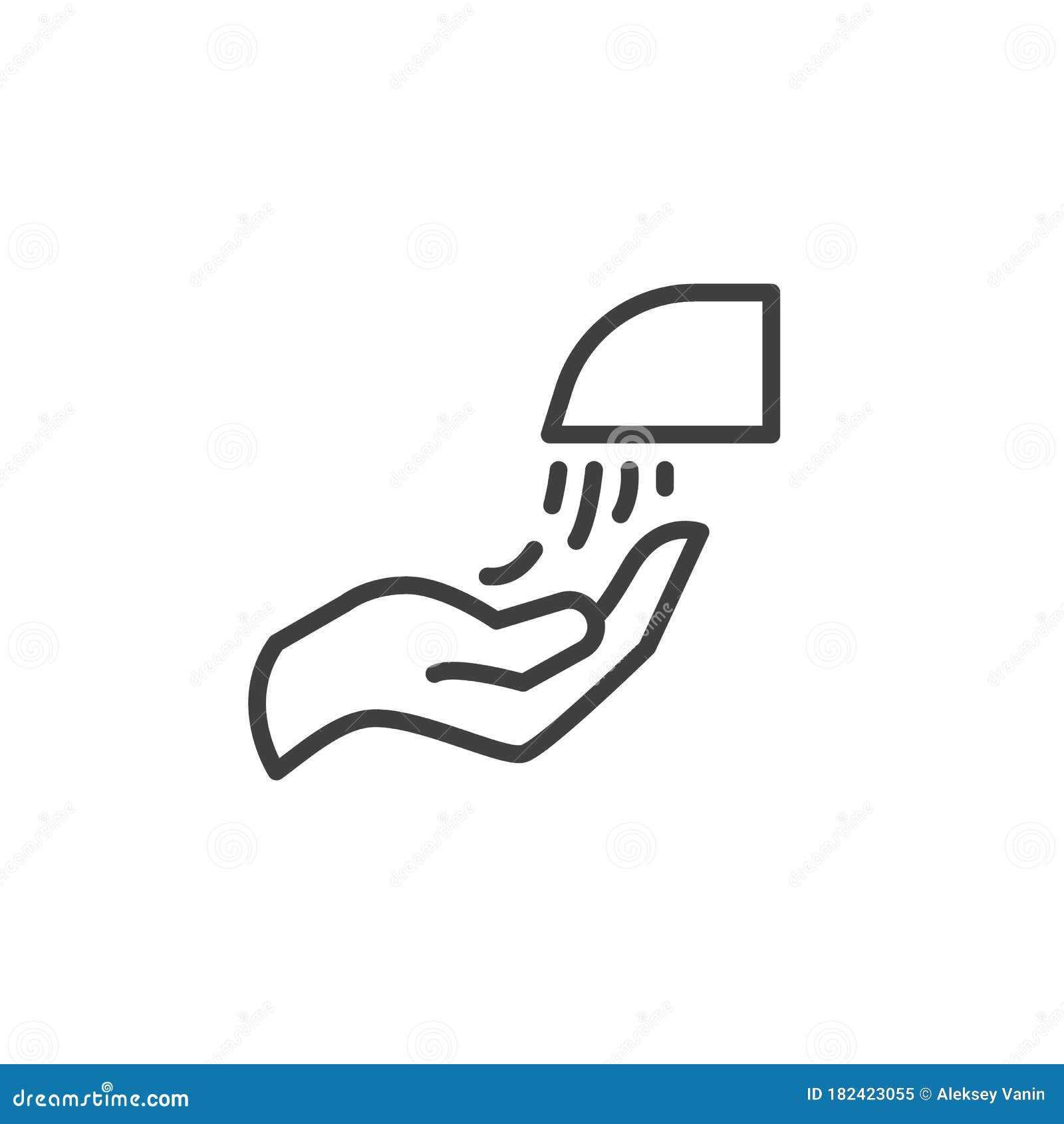 Hands drying line icon stock vector. Illustration of equipment - 182423055