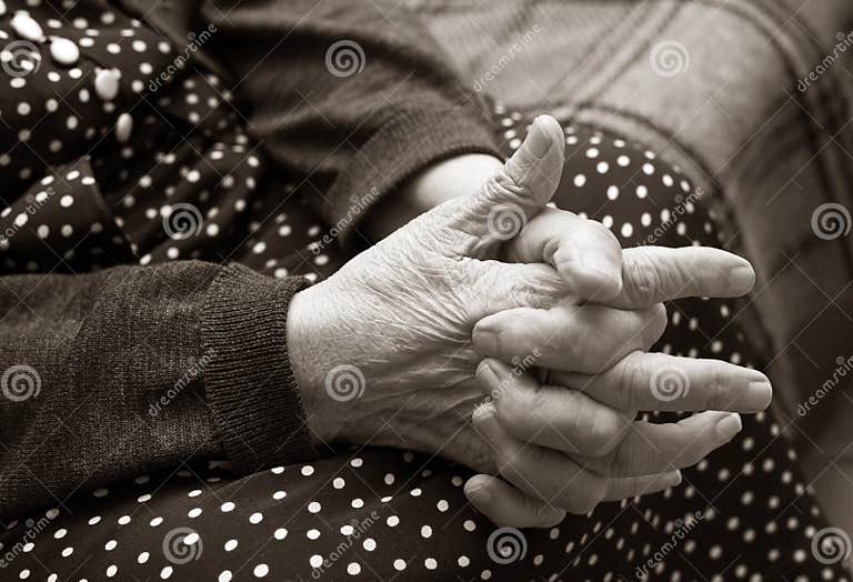 Hands of the elderly woman stock photo. Image of resting - 6162804
