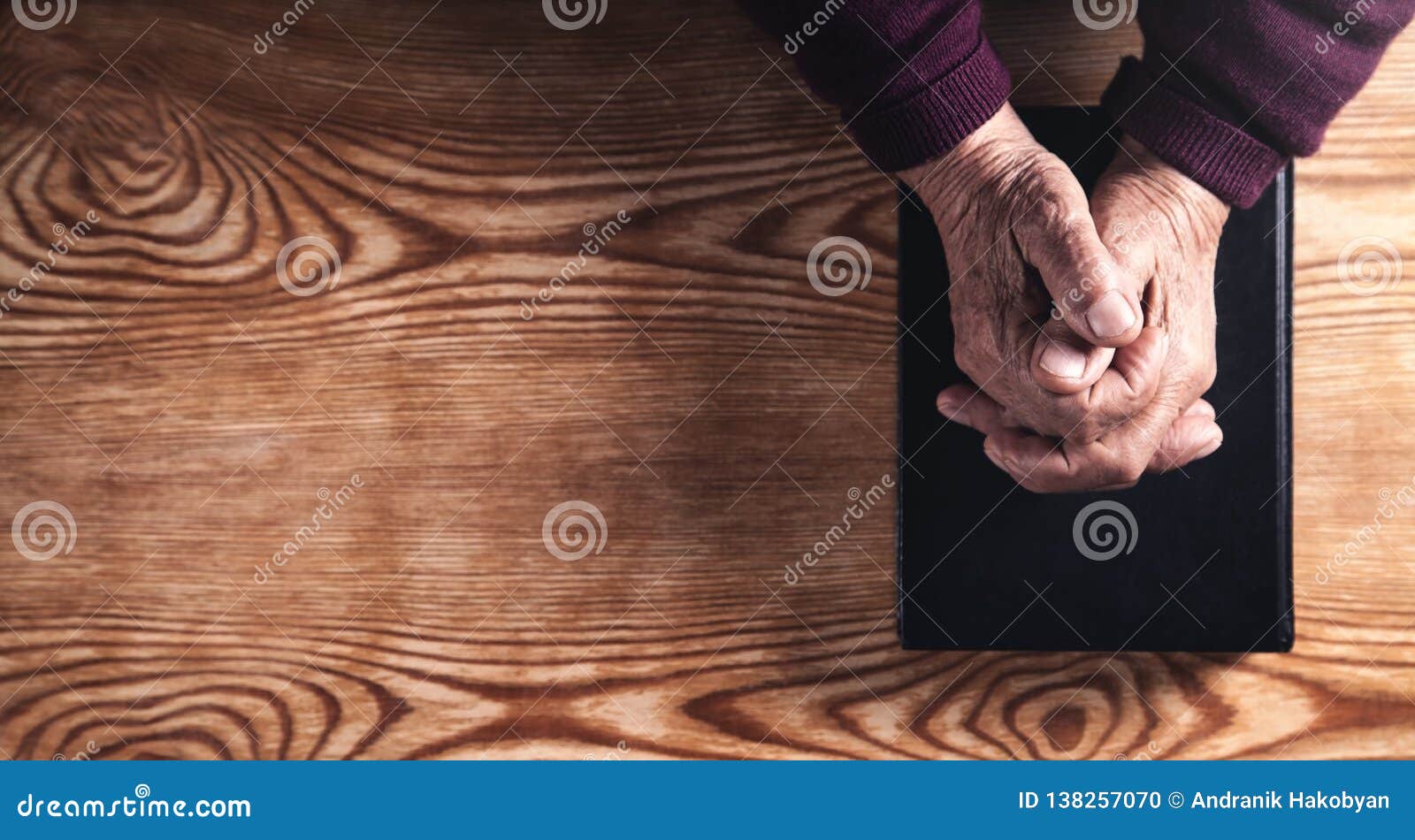 Hands of Elderly Woman Praying. Religion Concept Stock Photo - Image of ...