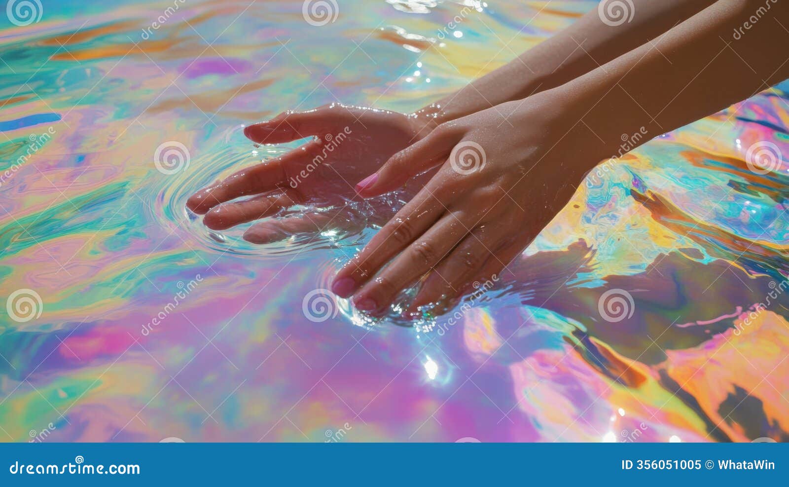 Hands Emerging from a Pool of Iridescent Paints Stock Image - Image of healing, wellness: 356051005
