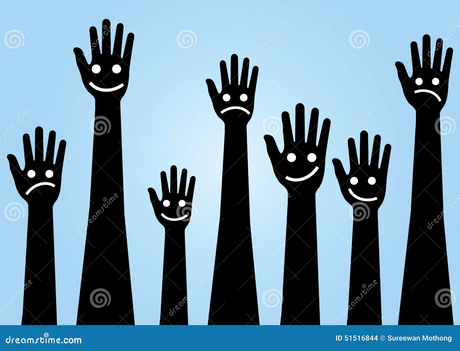 Hands Emoticon Vector, Hands Feeling, Raise the Hands Stock Vector ...