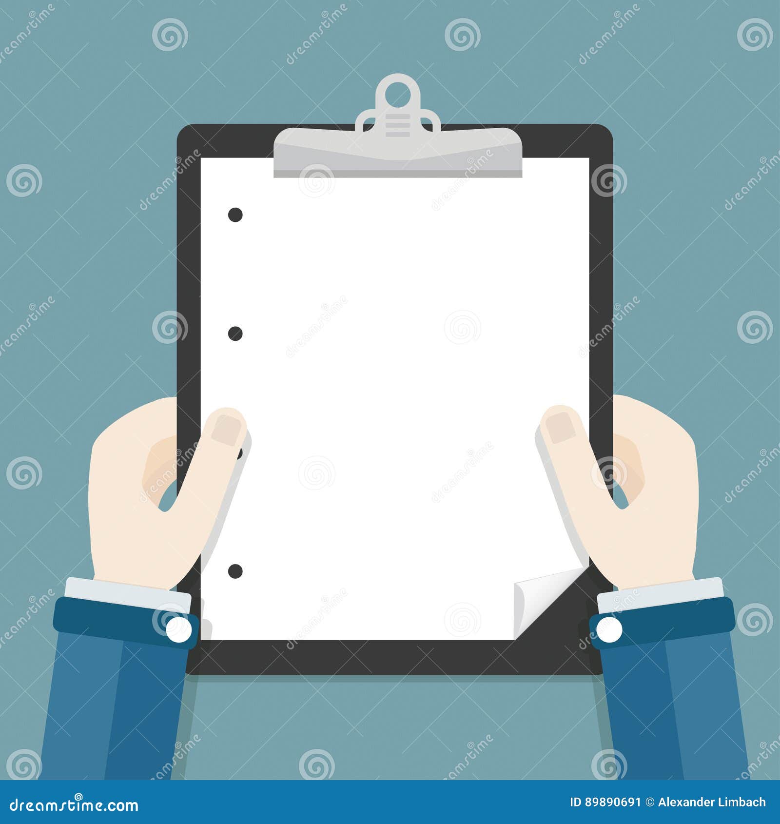 Hands Empty Clipboard stock vector. Illustration of design - 89890691
