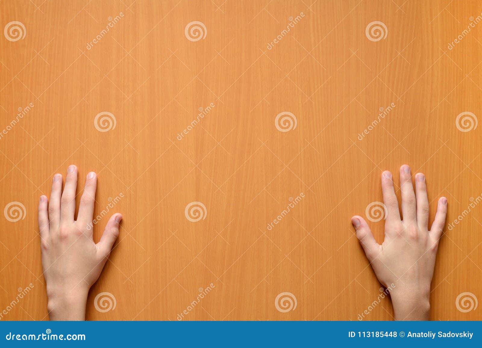 Hands on empty table stock photo. Image of wooden, tabletop - 113185448