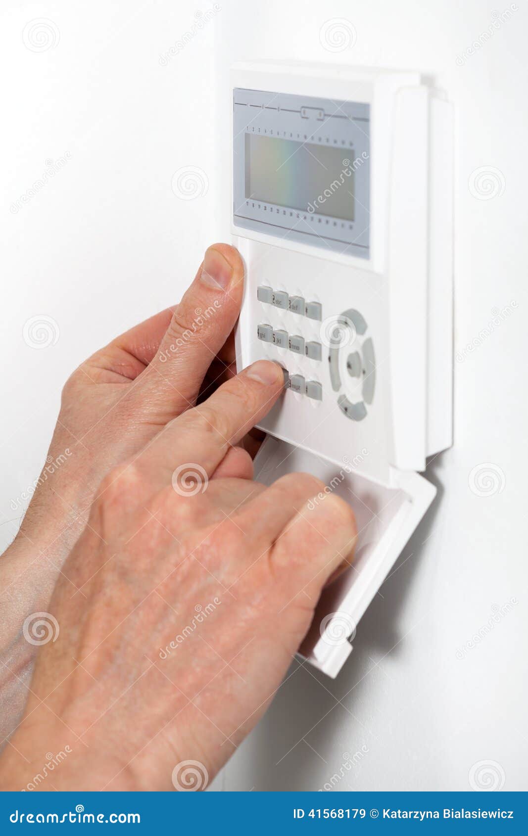 Hands entering a code stock image. Image of panel, number - 41568179
