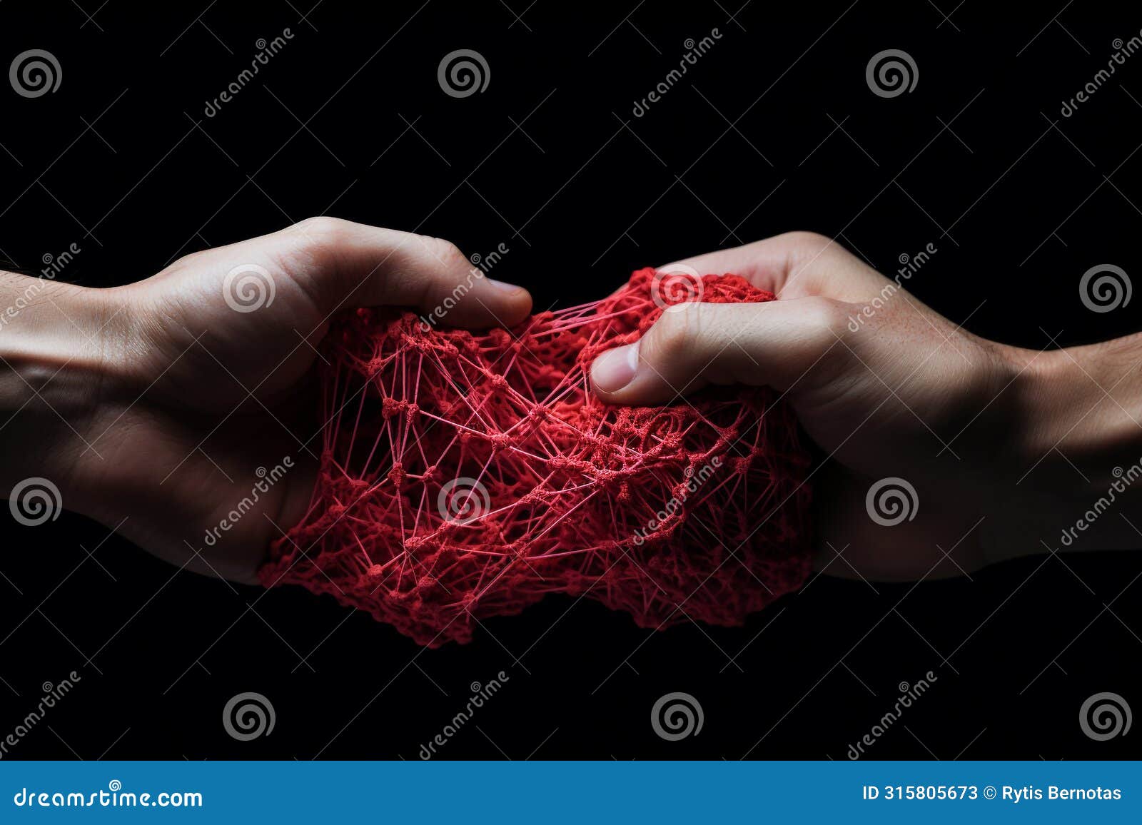 Hands Entwined with Red Threads Stock Illustration - Illustration of ...