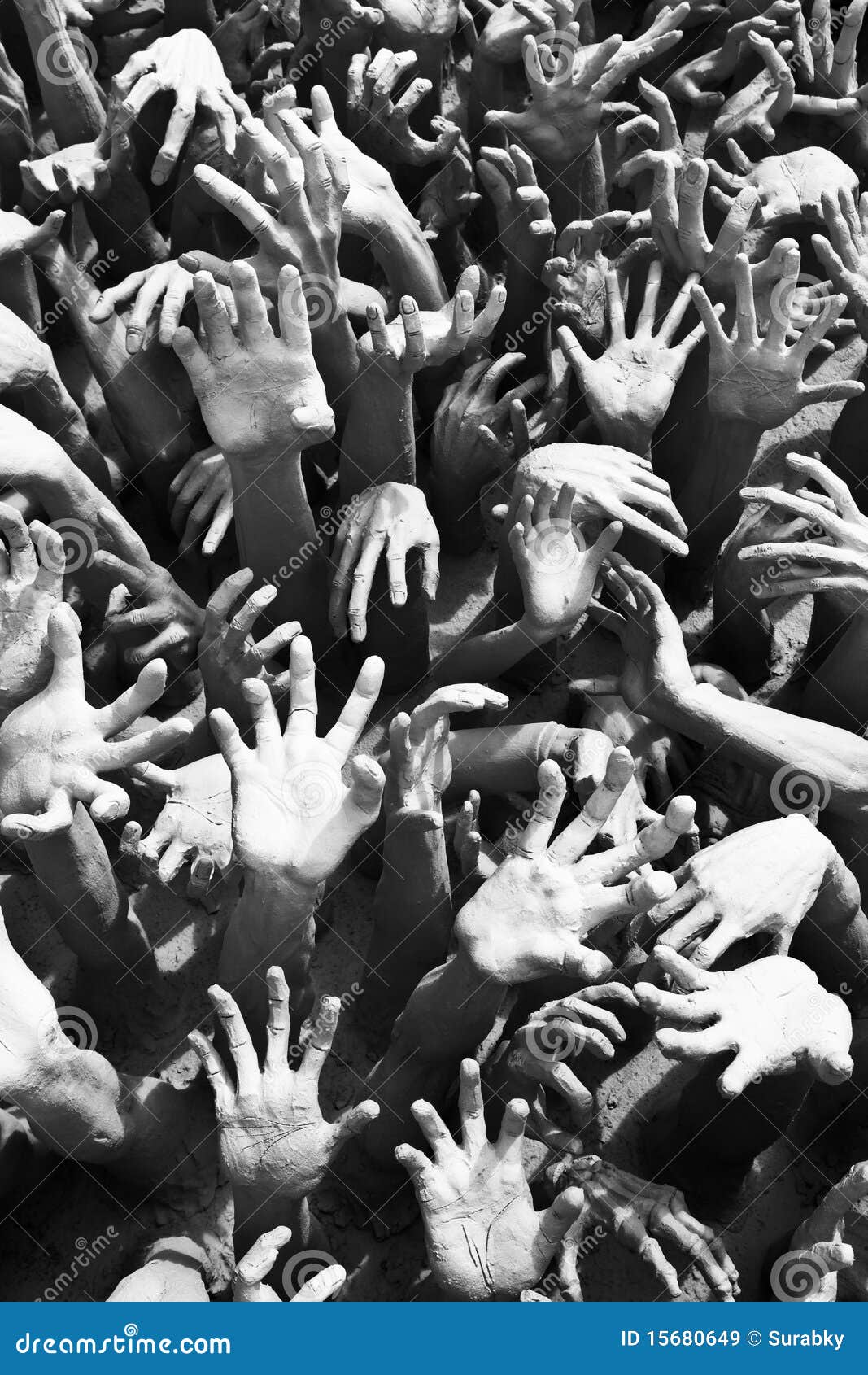 Hands of Evils in Hell in Buddhism Culture Editorial Stock Image ...
