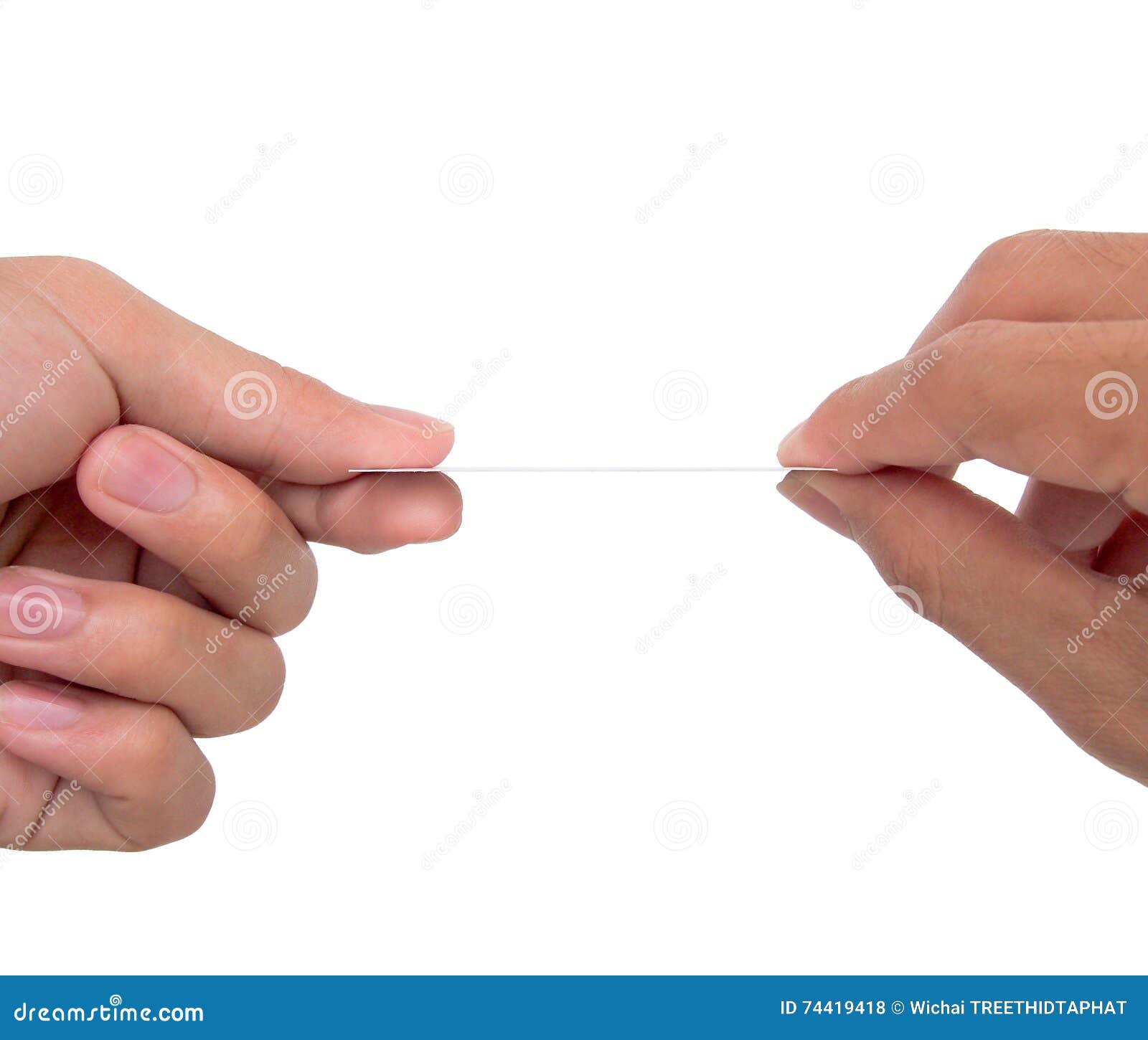 2 Hands Exchange a White Card Stock Photo - Image of concept, message ...