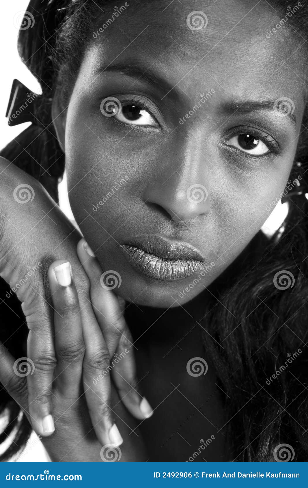 Hands and face Desaturated stock photo. Image of portrait - 2492906