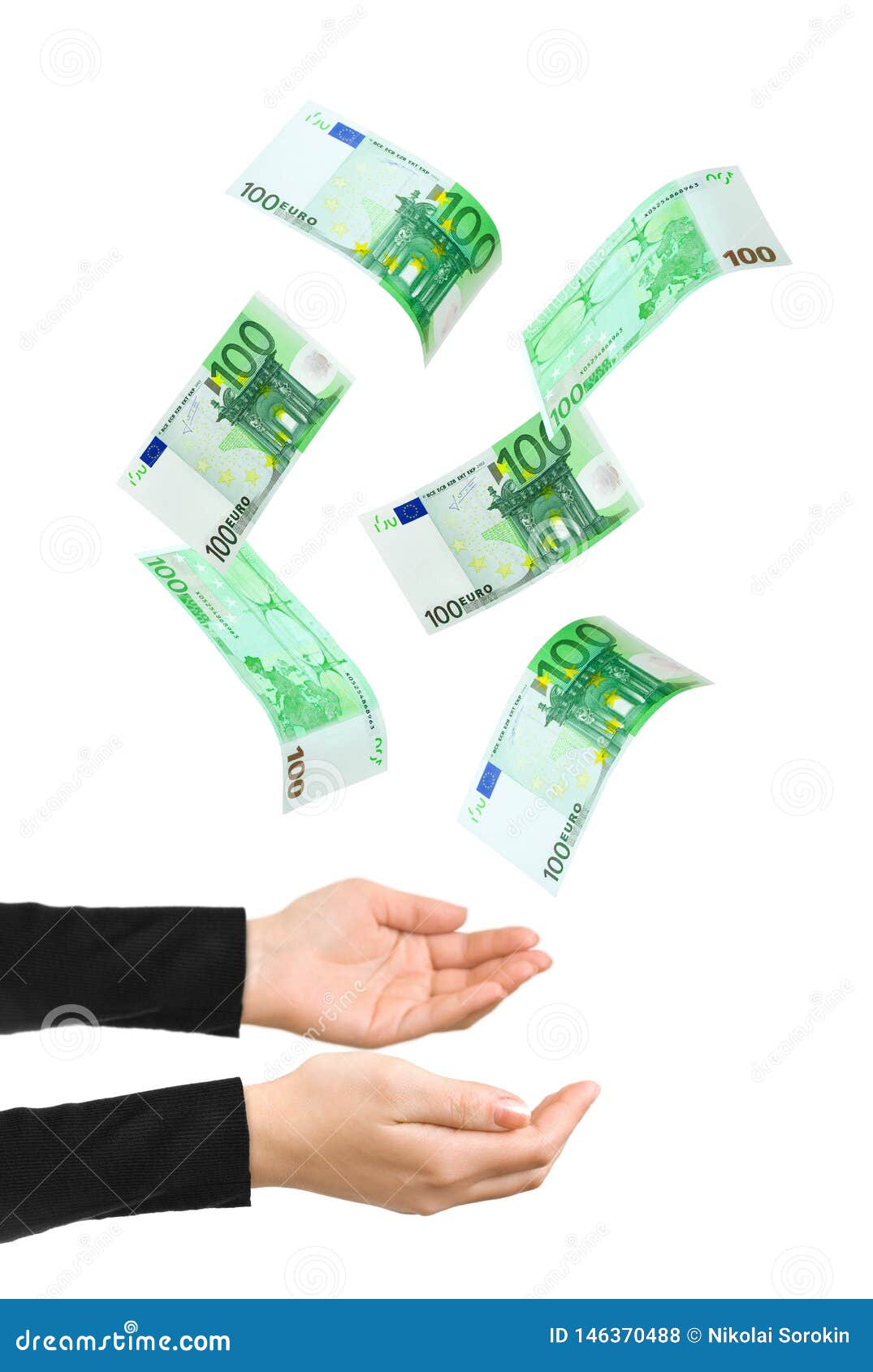 Hands and falling money stock photo. Image of abstract - 146370488