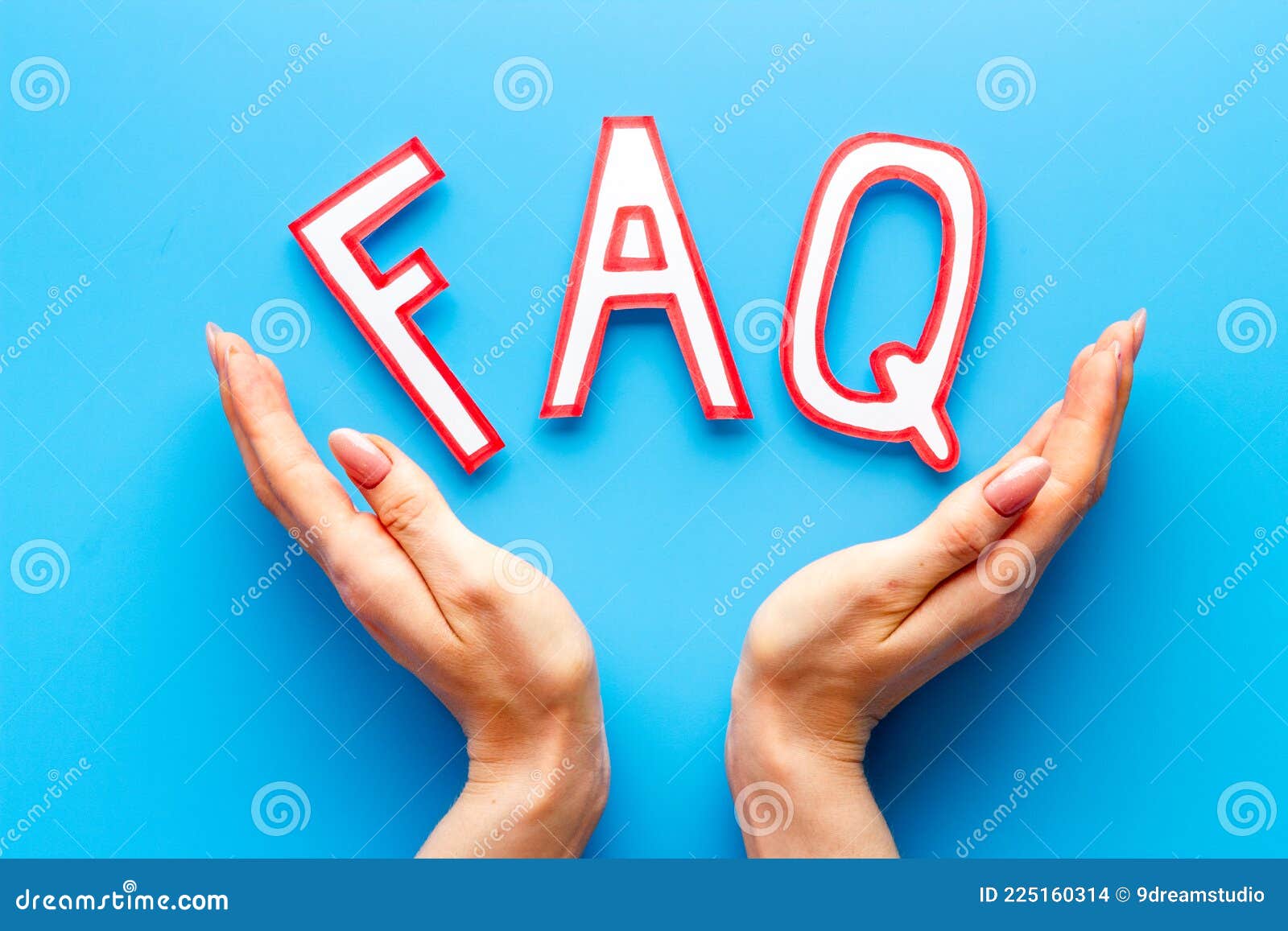 Hands with Faq - Frequently Asked Questions - Made of Paper Stock Photo ...