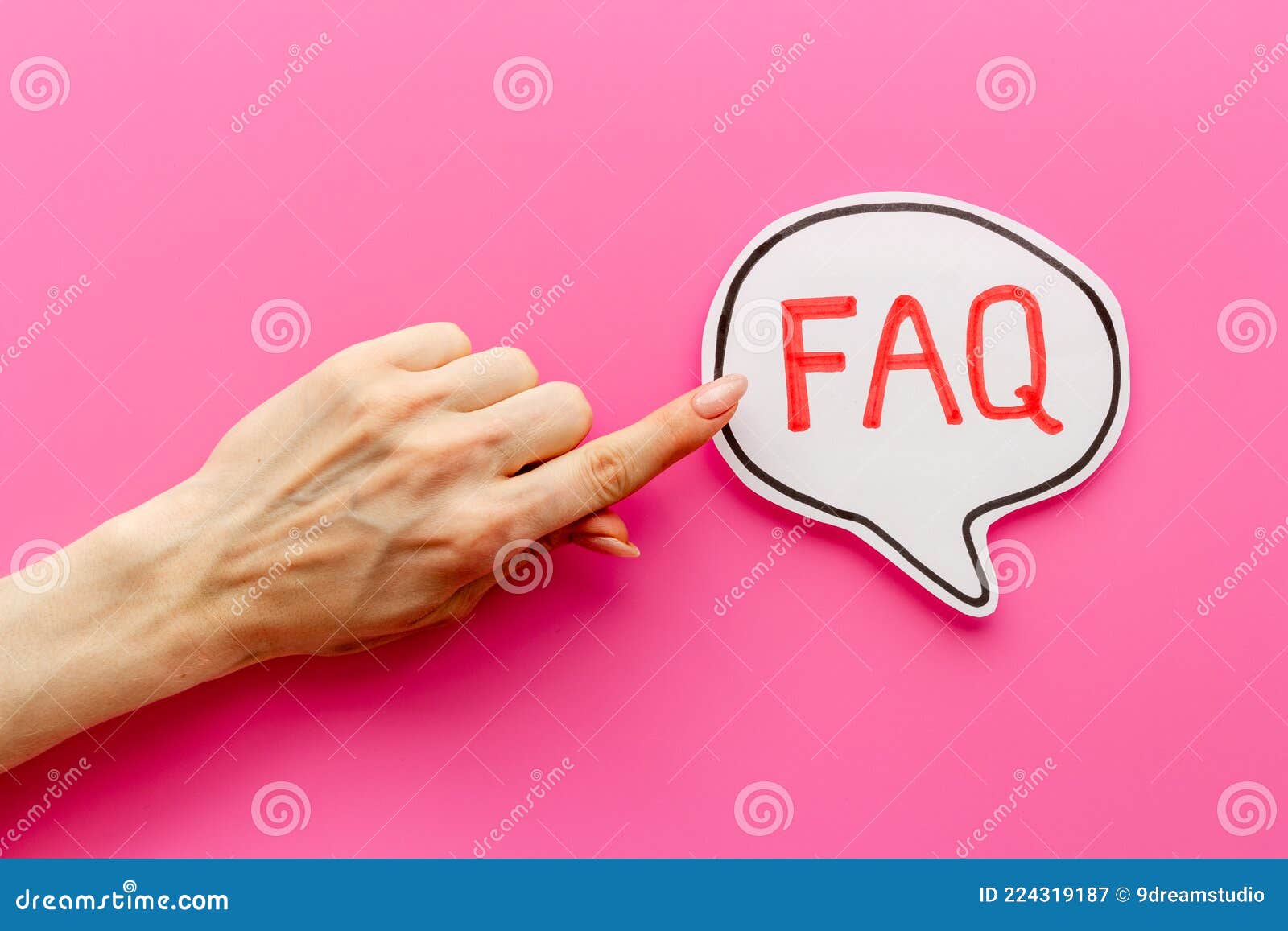 Hands with Faq - Frequently Asked Questions - Text on Paper Bubble ...