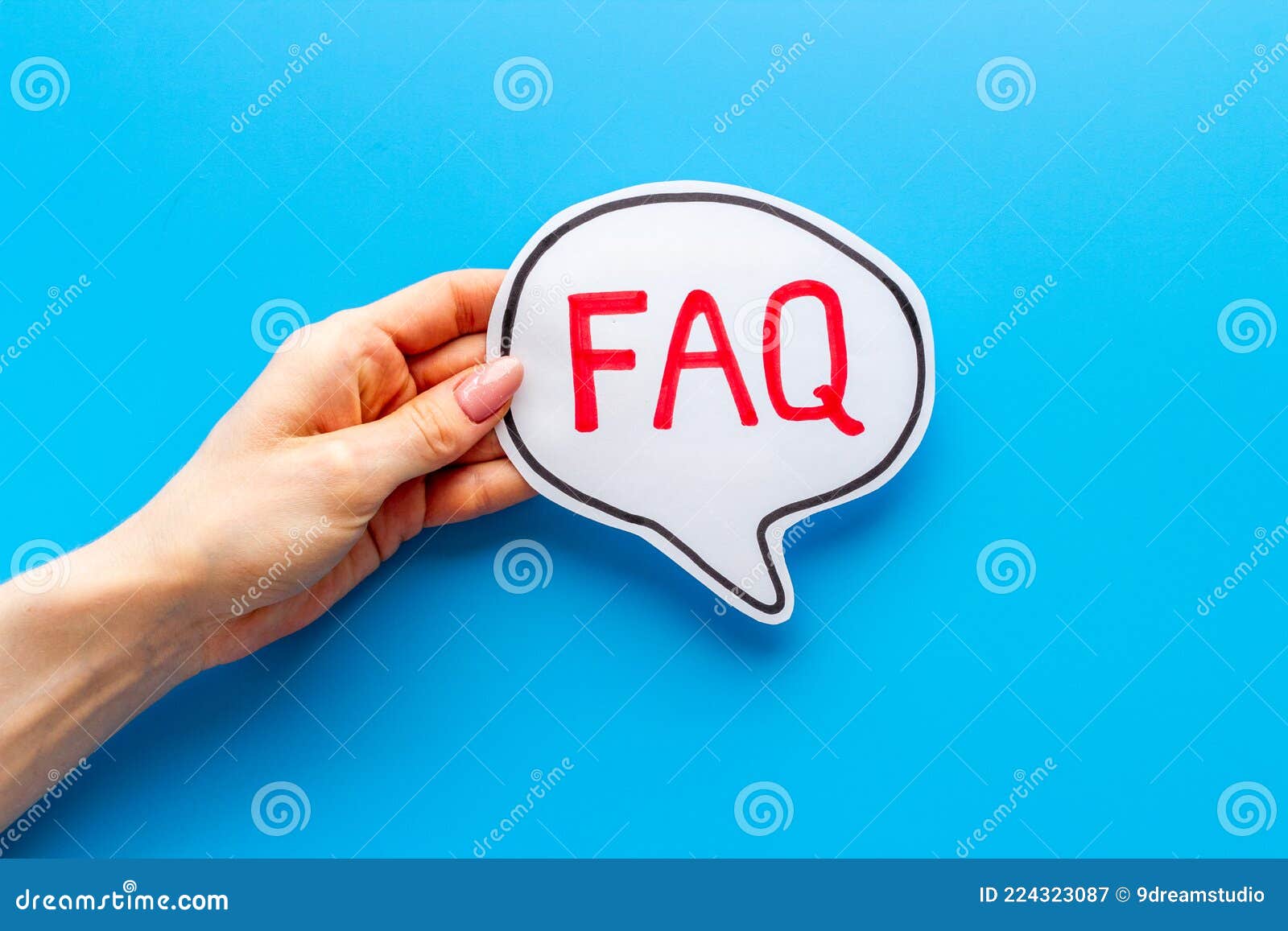 Hands with Faq Word on Paper Bubble. Frequently Asked Questions Concept ...
