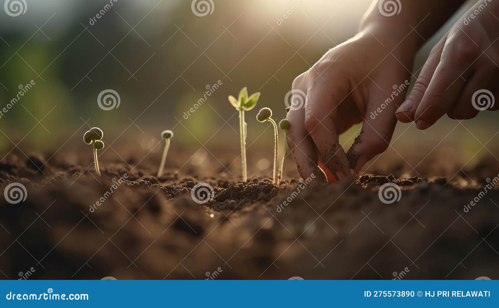 Hands of Farmer Growing and Nurturing Tree Growing on Fertile Soil ...