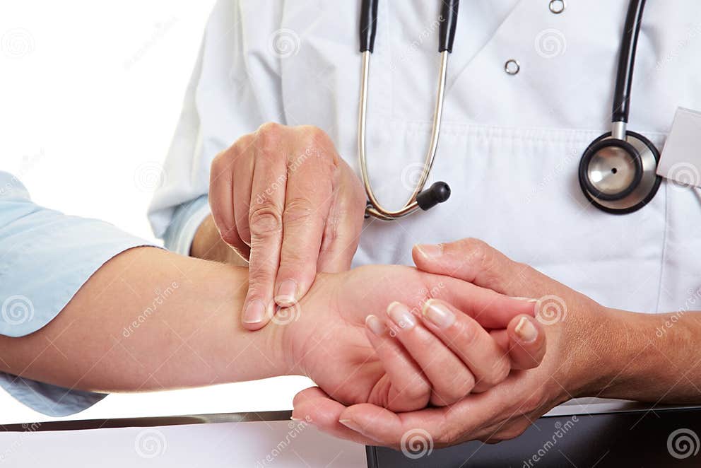 Hands Feeling Pulse on Wrist Stock Image - Image of hand, medicine ...