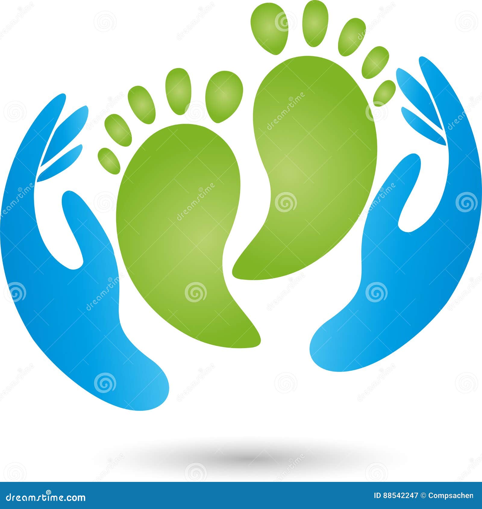 Hands, Feet, Physiotherapy, Podology, Logo Stock Vector - Illustration ...