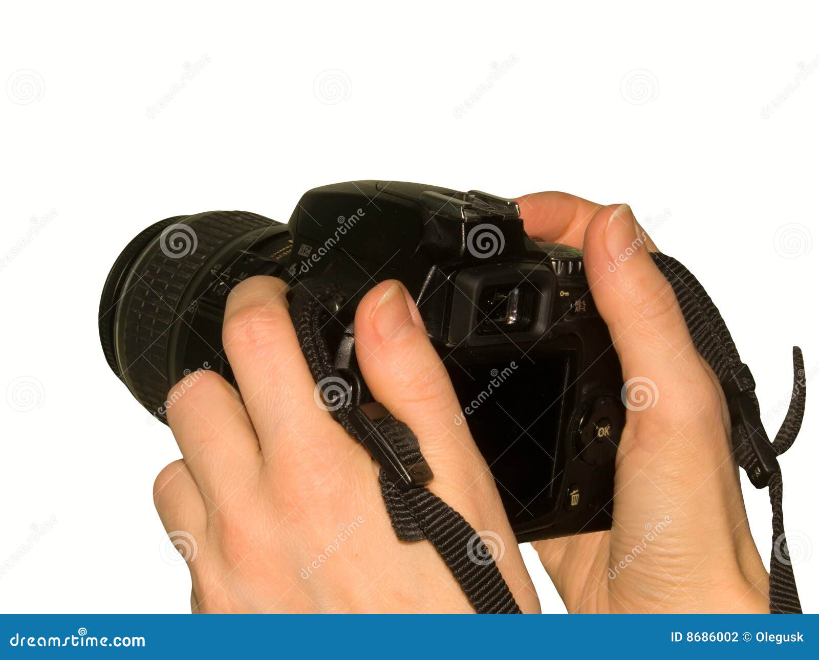Hands female with a camera stock photo. Image of case - 8686002