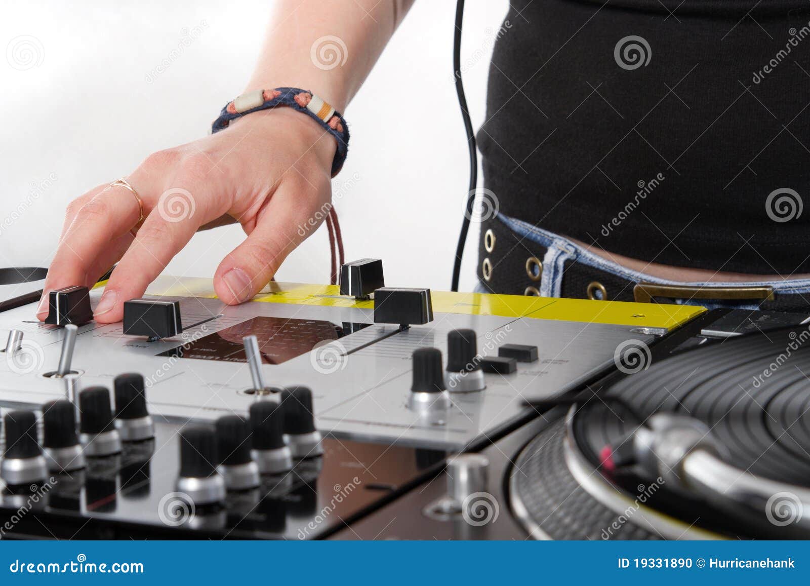 Hands Of Female DJ On Mixing Controller Stock Photo - Image of knobs ...