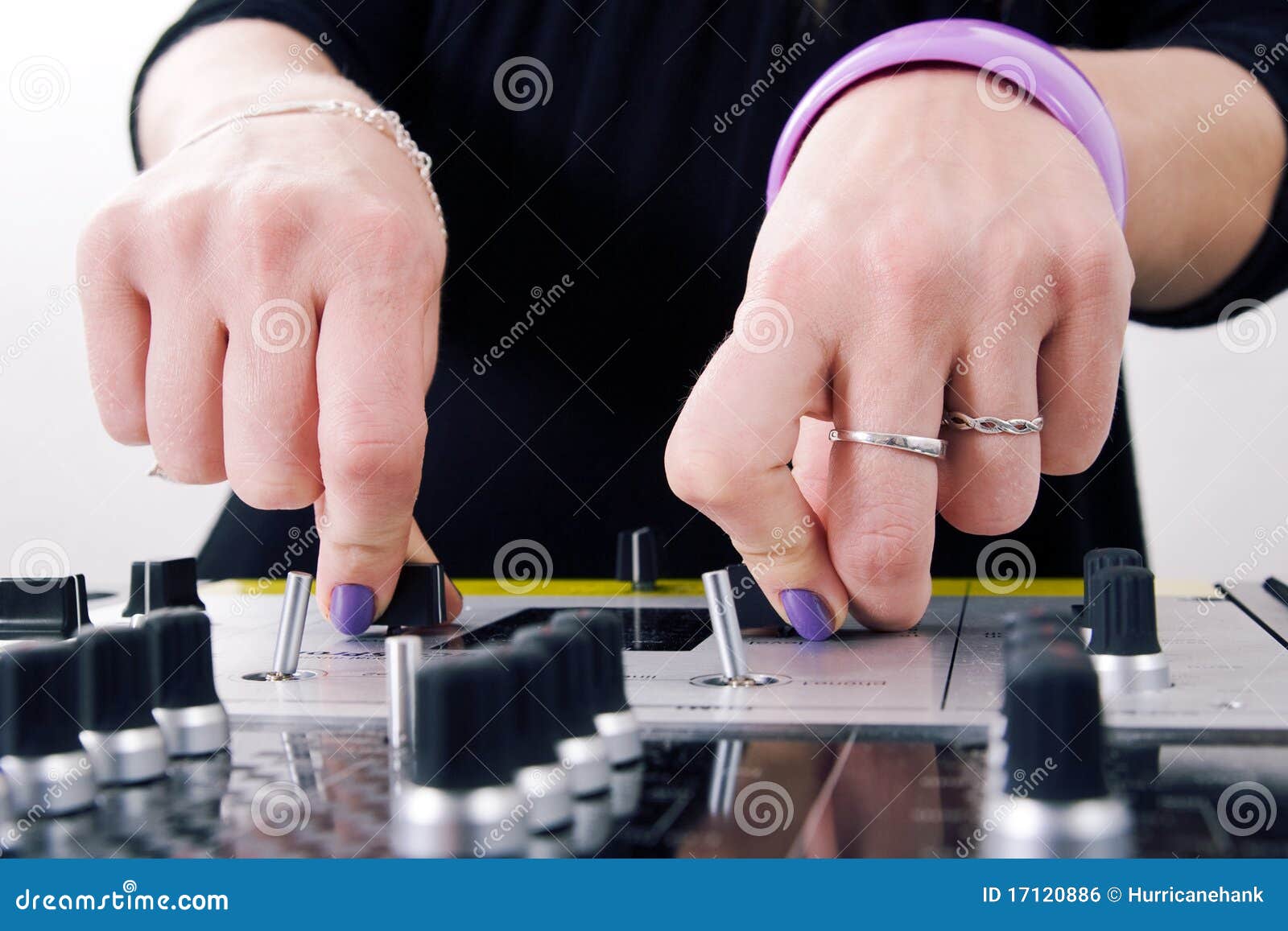 Hands of female DJ playing stock photo. Image of entertainment - 17120886