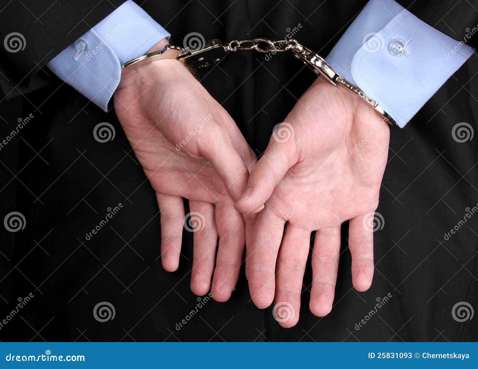 Hands Fettered with Handcuffs Stock Image - Image of bind, overload ...