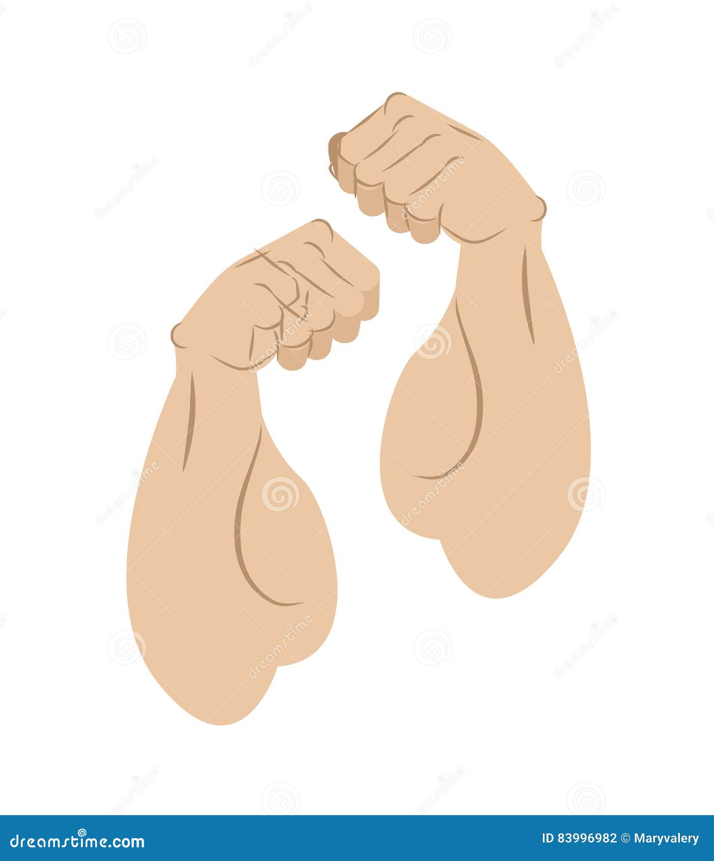 Hands Fighter Isolated. Fists Battler On White Background Vector ...