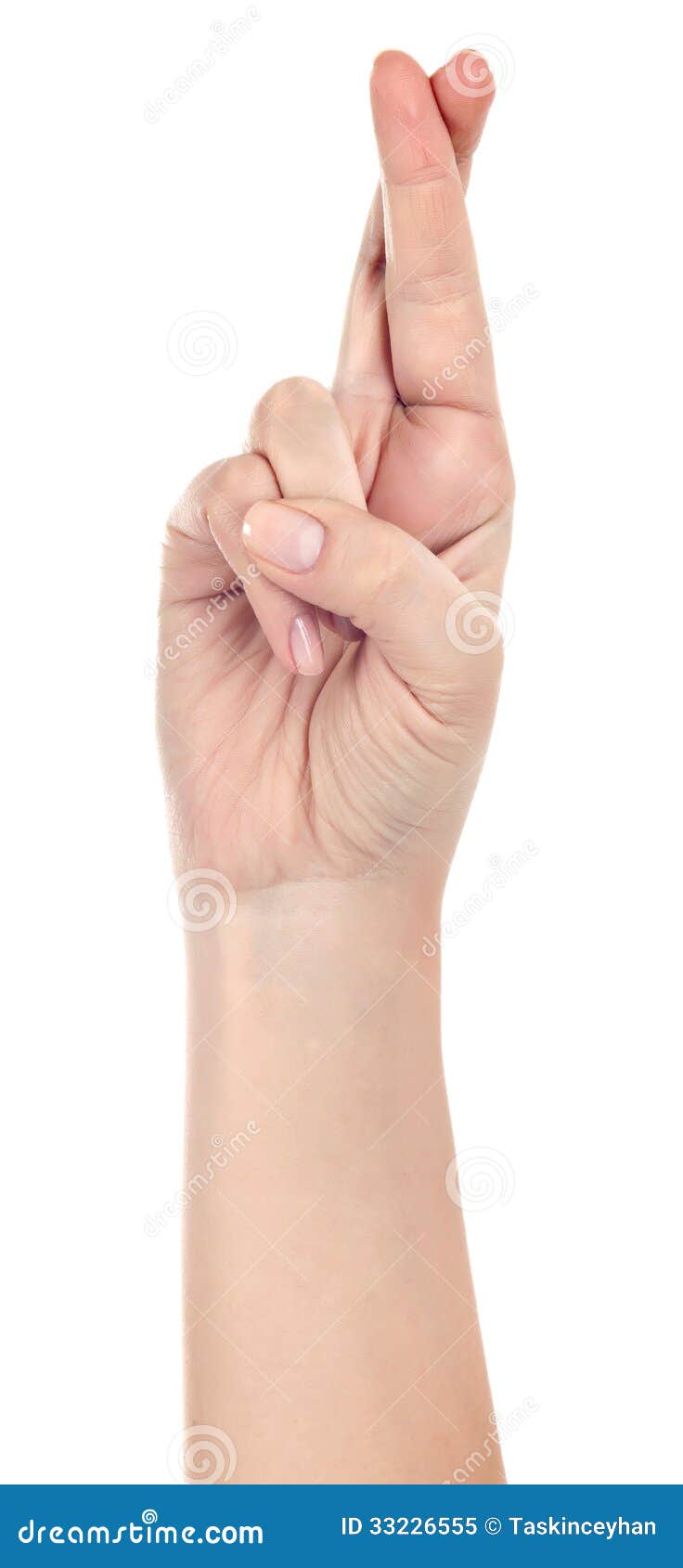 Finger Crossed Hand Sign, Good Luck Symbol Isolated On White. Crossed ...