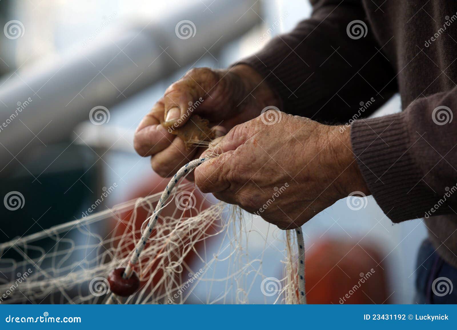 Hands of fisherman stock photo. Image of male, entwine - 23431192