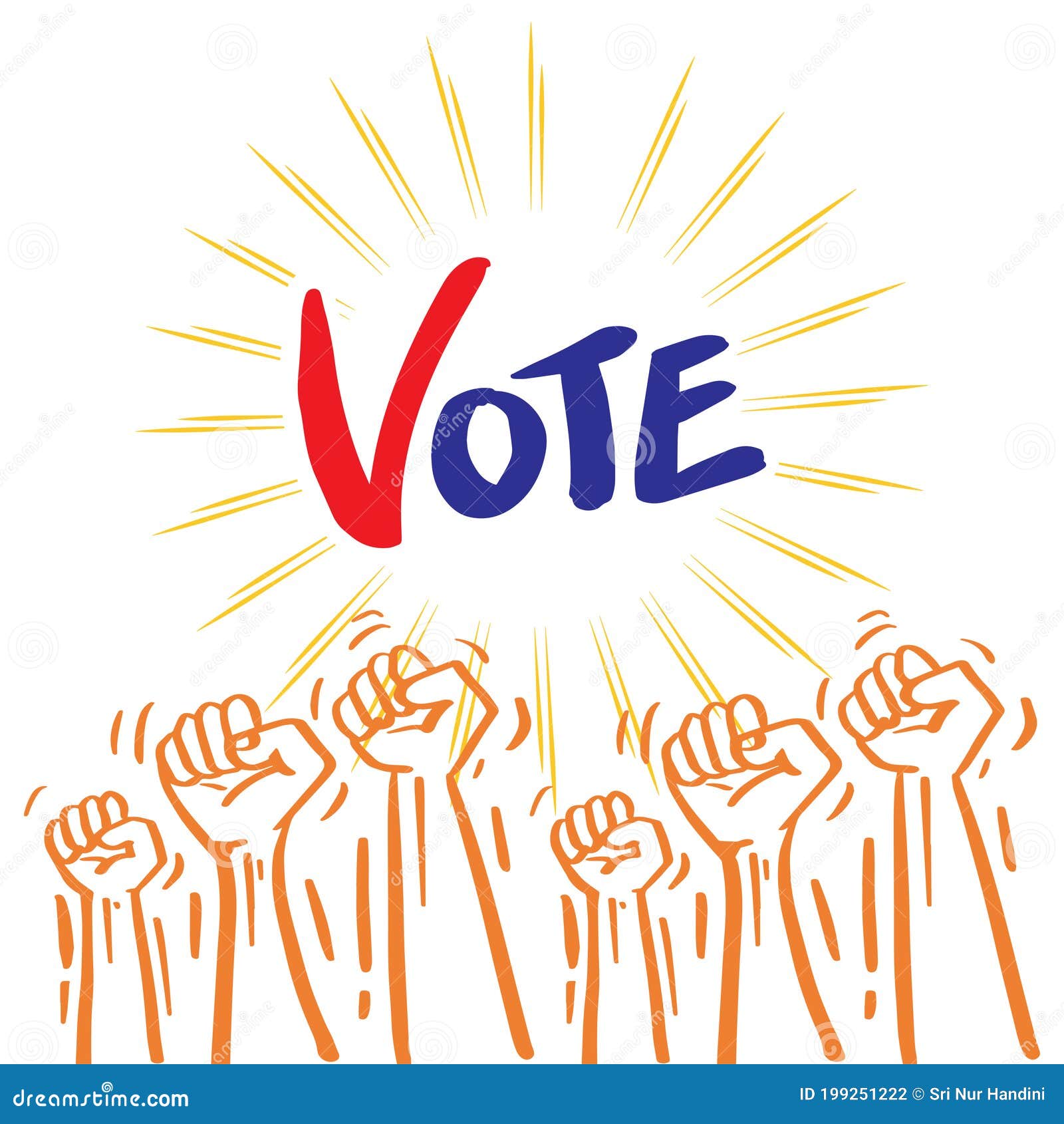 Vote Poster In Hand, Banner, Placard Vector Flat Cartoon Design ...