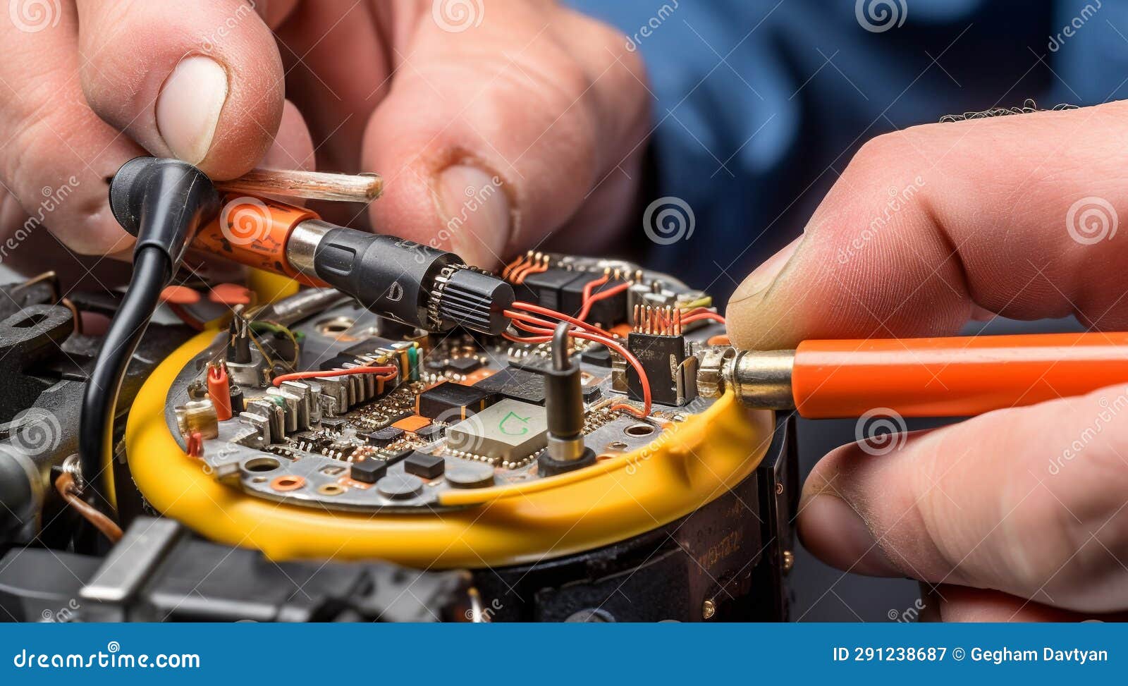 Hands Fixing Computer Board, Computer Board Close-up, Person Fixing ...
