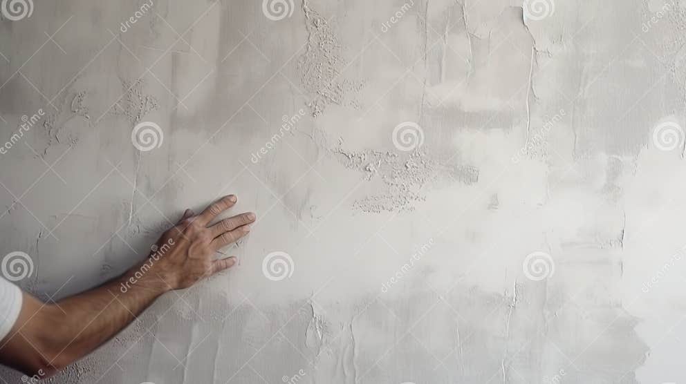 Hands Fixing Drywall on the Wall in a New Structure Stock Illustration ...