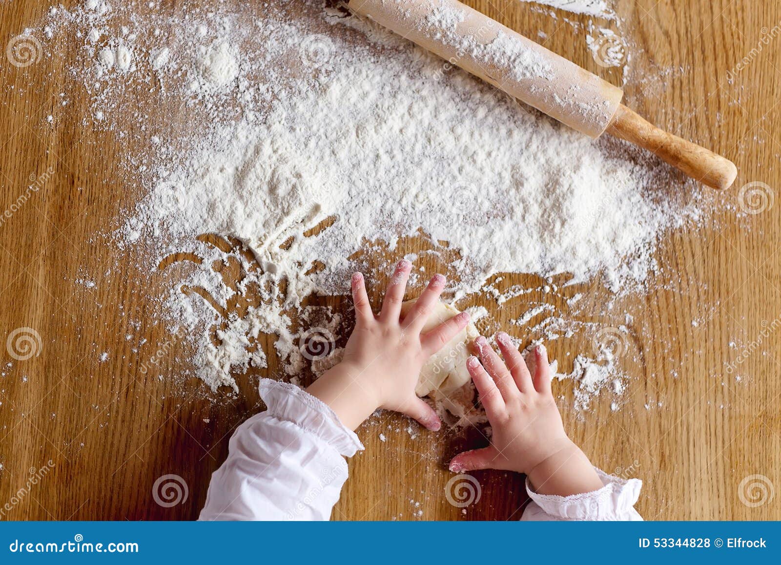 Hands and flour stock photo. Image of rolling, help, flour - 53344828
