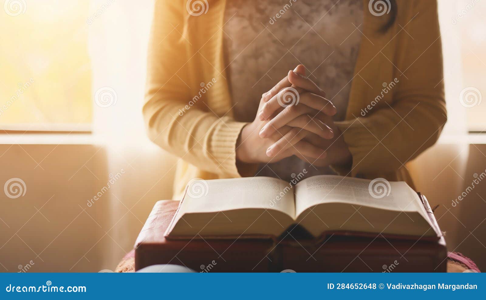 Hands folded in prayer stock illustration. Illustration of catholic ...