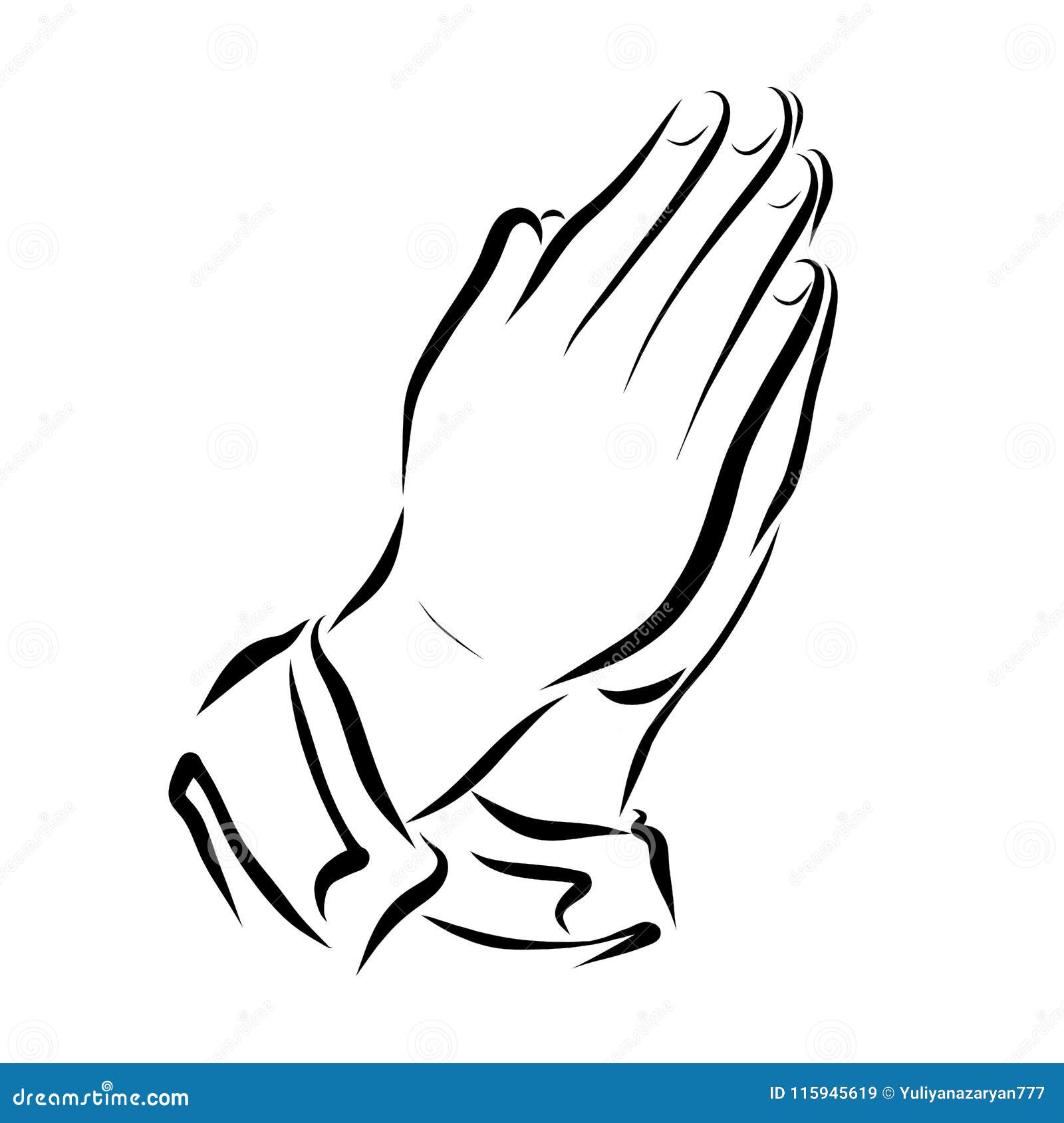 Hands Folded in Prayer, Christian Symbols Stock Illustration ... Hands Folded in Prayer, Christian Symbols Stock Illustration ...