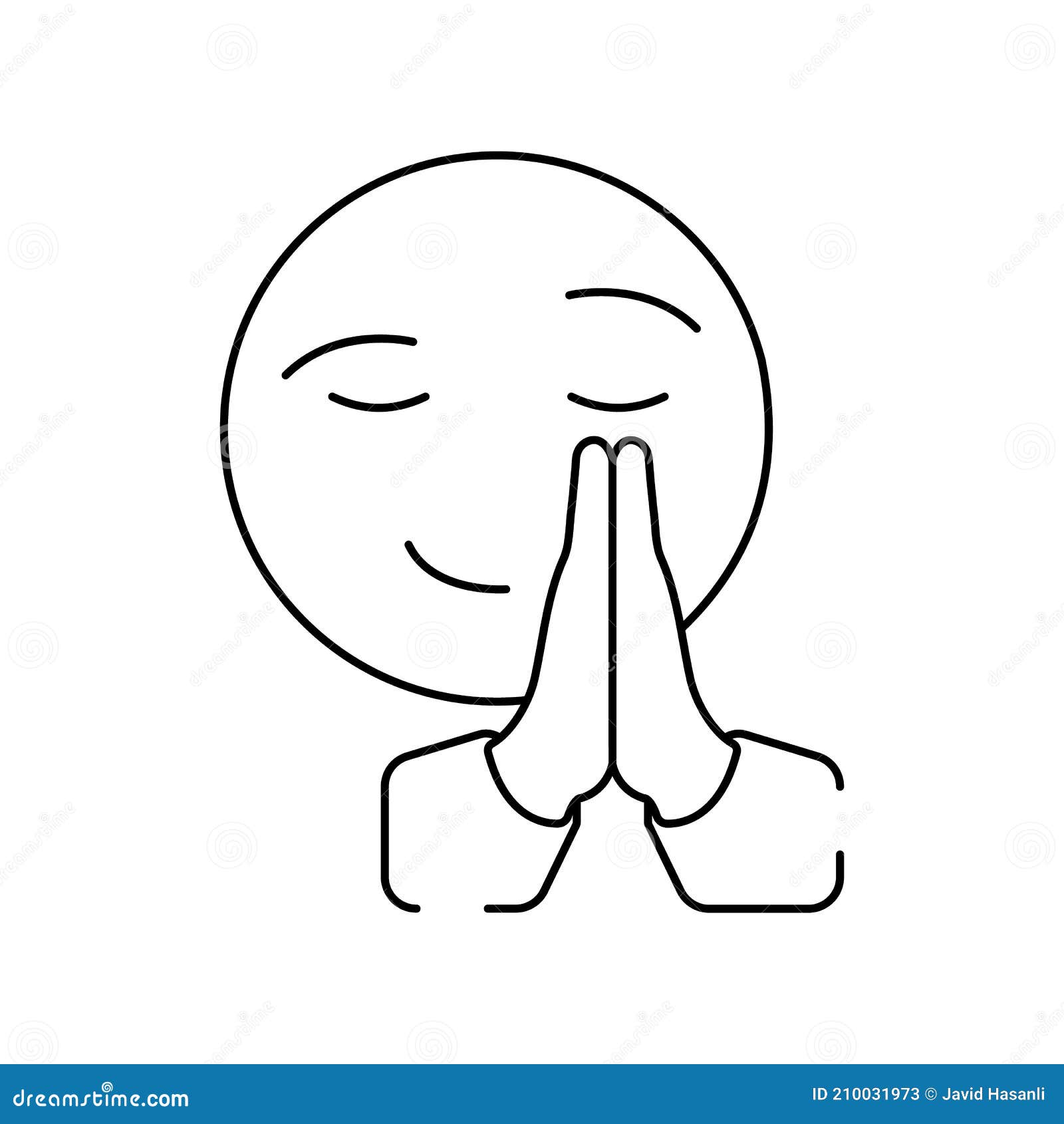Hands Folded in Prayer Icon. Outline Hands Folded in Prayer Vector Icon ...