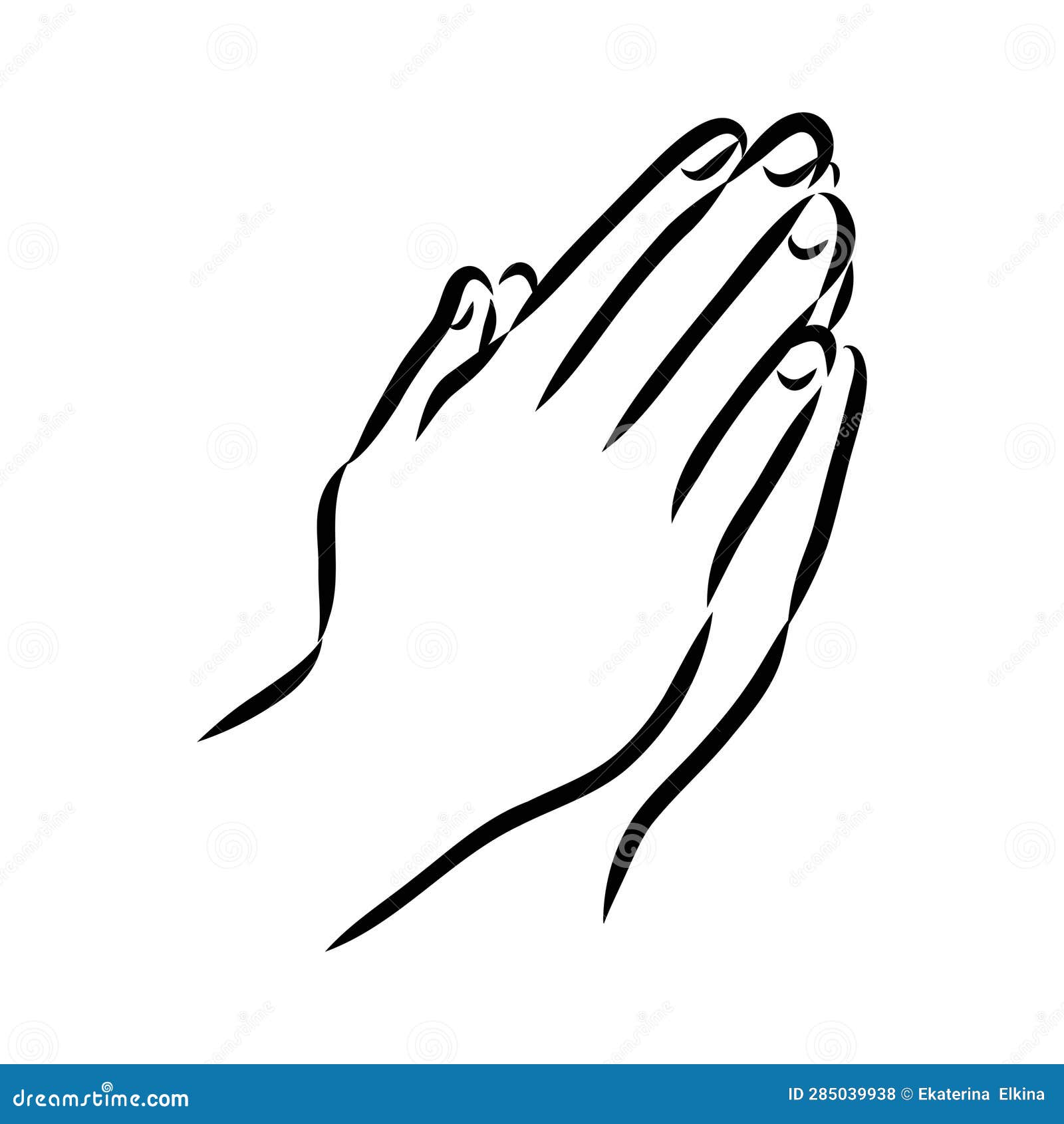 Hands Folded in a Prayer To God Hands in Prayer, Vector Stock ...