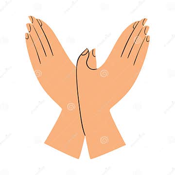 Hands Folded in Shape of Bird Stock Vector - Illustration of hand ...