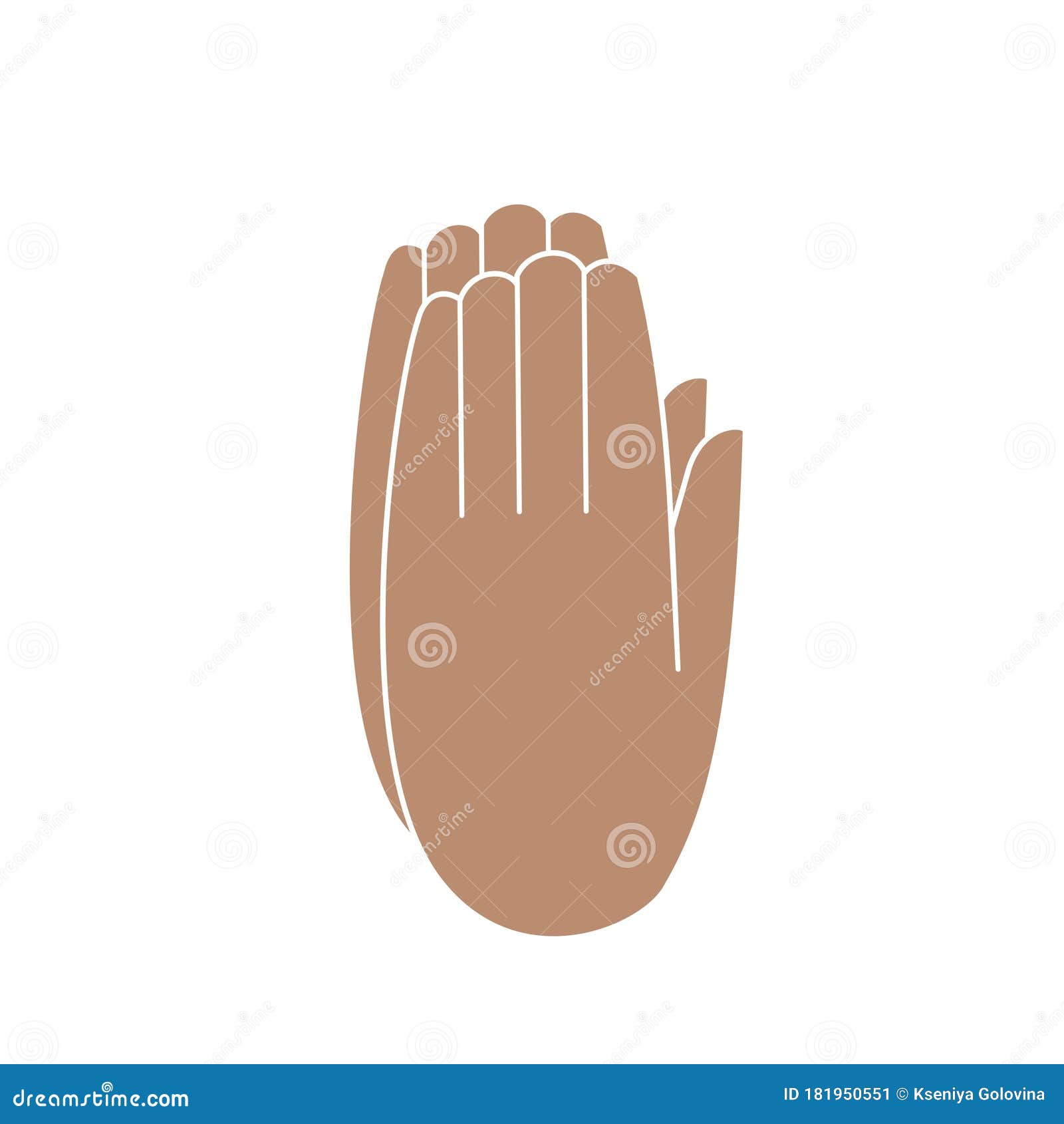 Hands Folded To Prayer.Two Hands Clasped Together Stock Vector ...