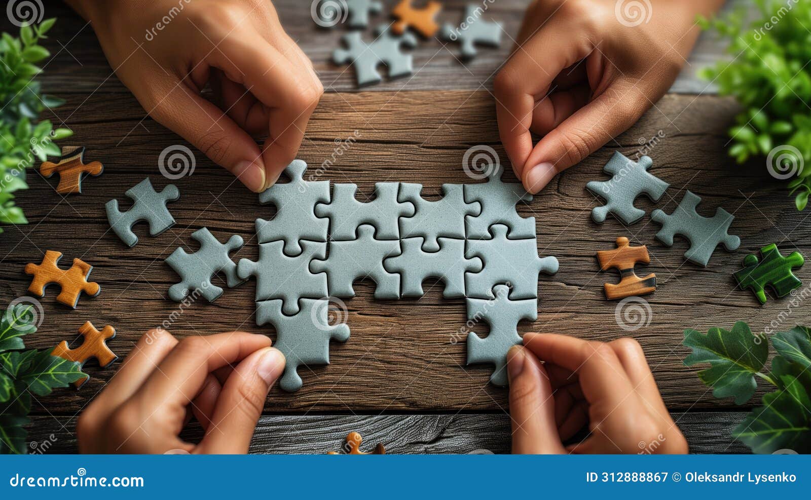 Hands Folding Puzzles Close-up Stock Illustration - Illustration of ...