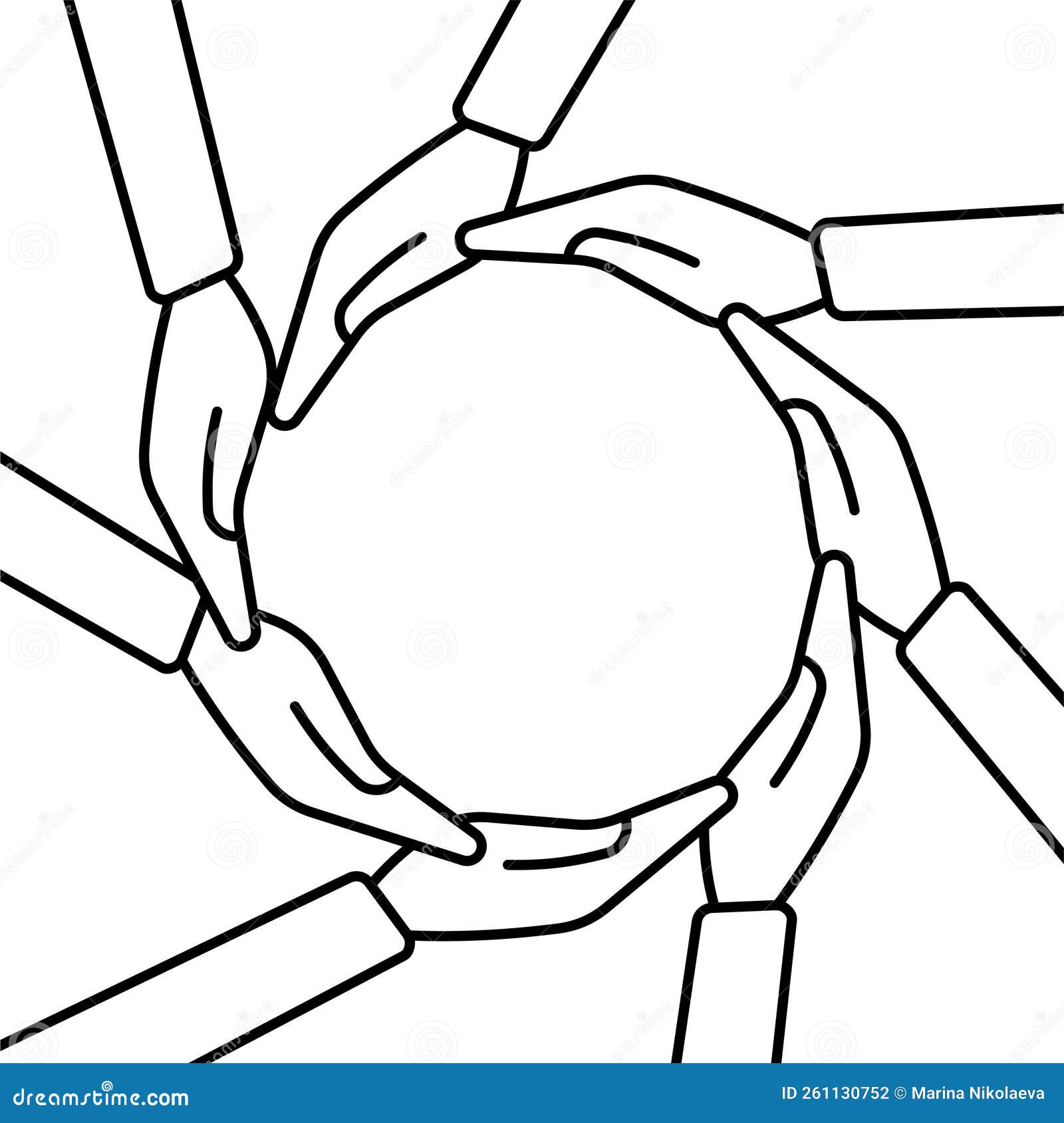 Hands Form a Circle. Flat Illustration. Friendship and Unity Concept ...