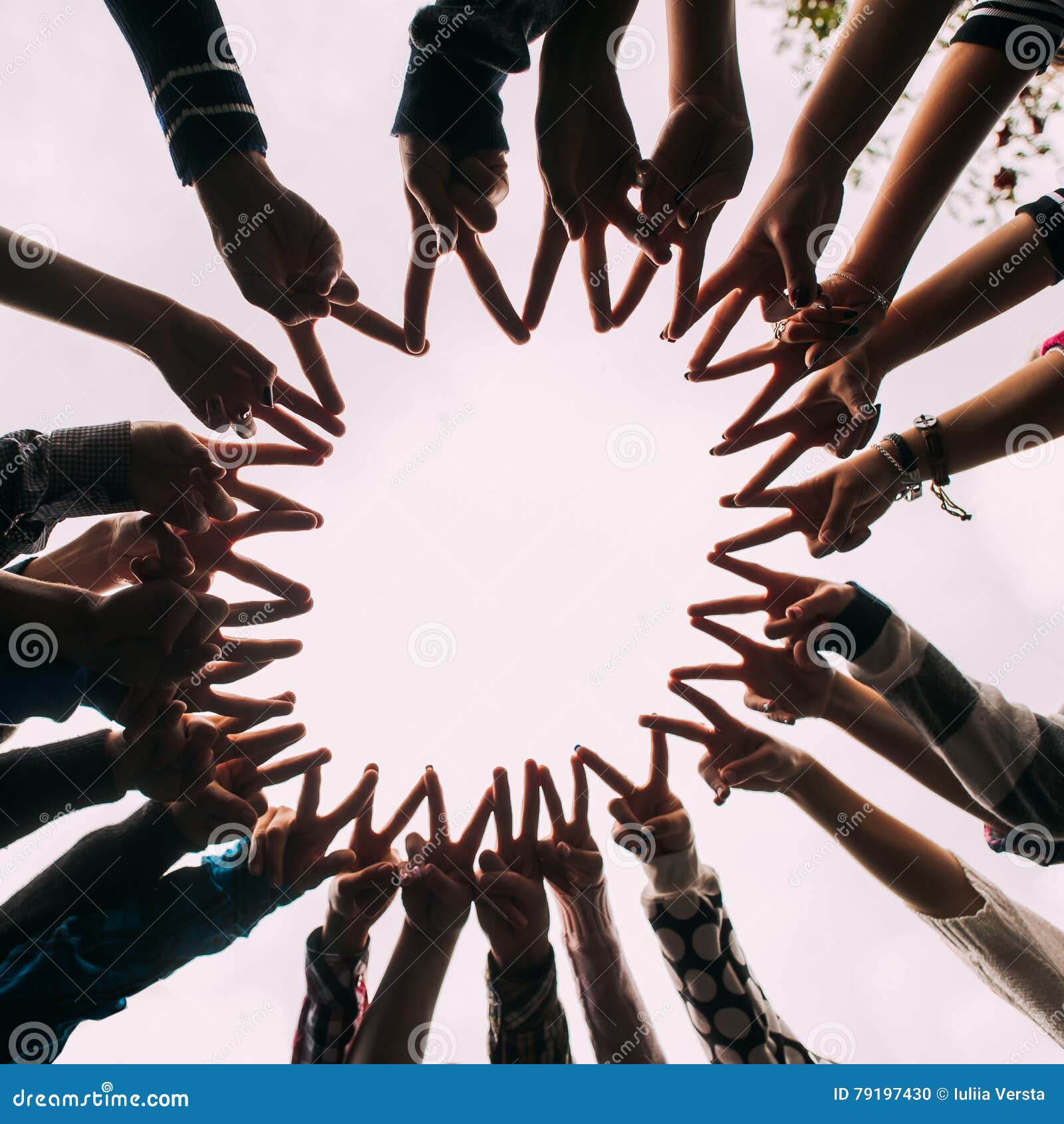 Hands form a circle stock photo. Image of love, cheerful - 79197430