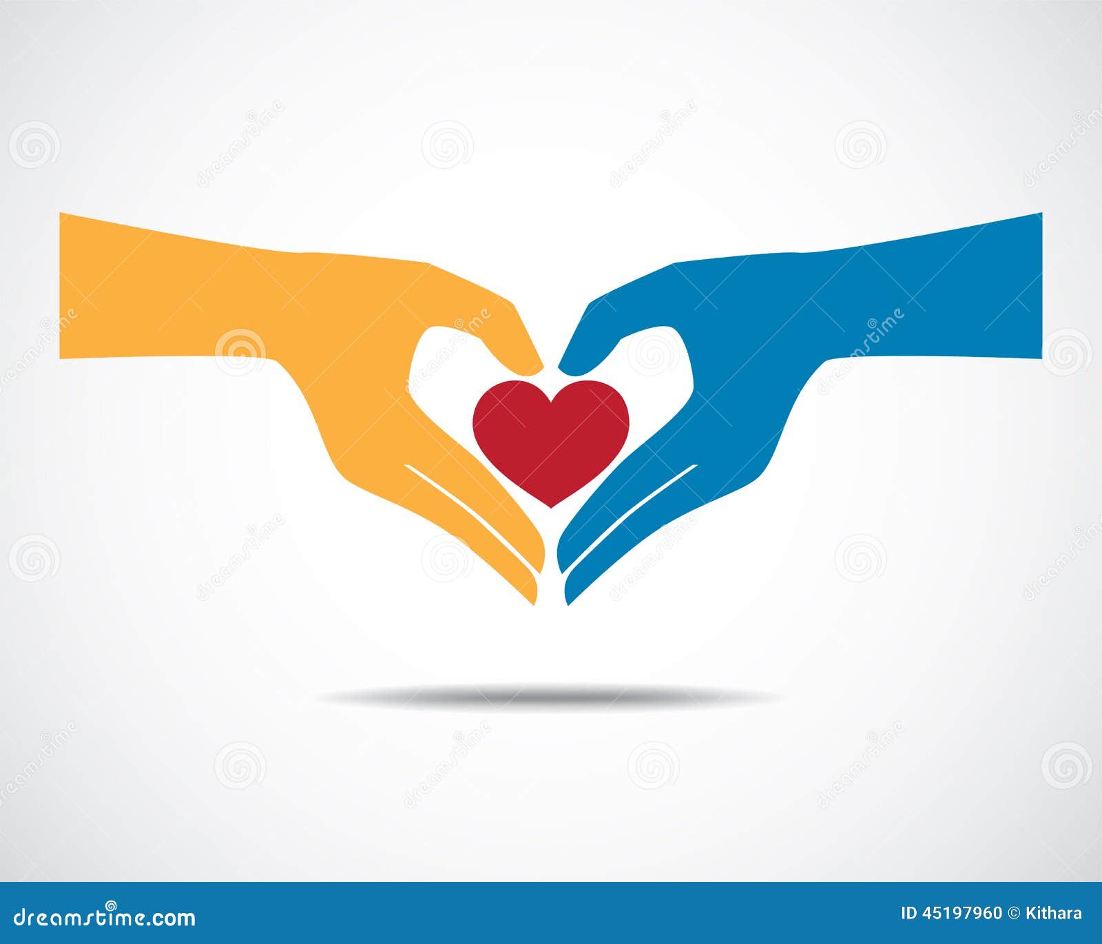 Hands in the form of heart stock vector. Illustration of romance - 45197960