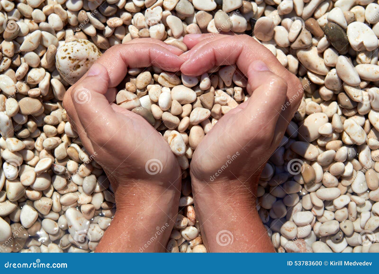 Hands in the Form of Heart with Pebbles Inside Stock Photo - Image of ...