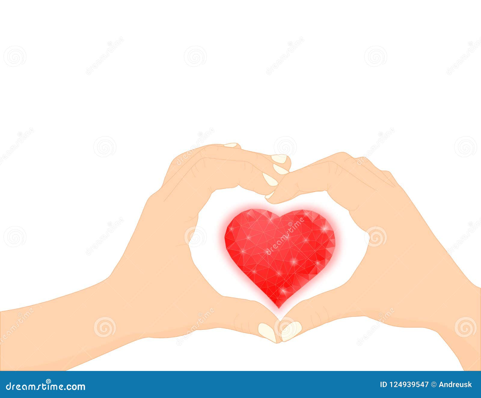 Hands in Form of Heart Vector Stock Vector - Illustration of sign ...