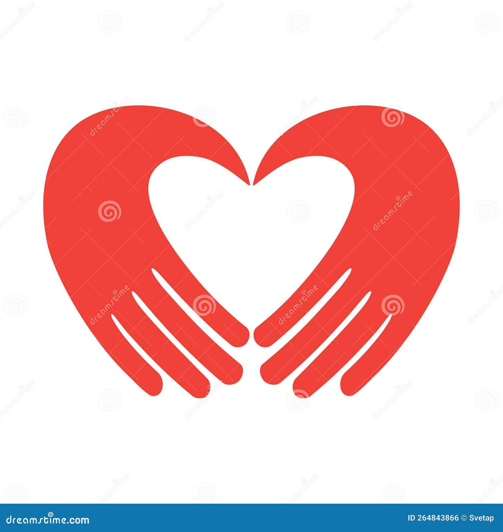 Hands in the Form of Heart Vector Love Help Stock Vector - Illustration ...