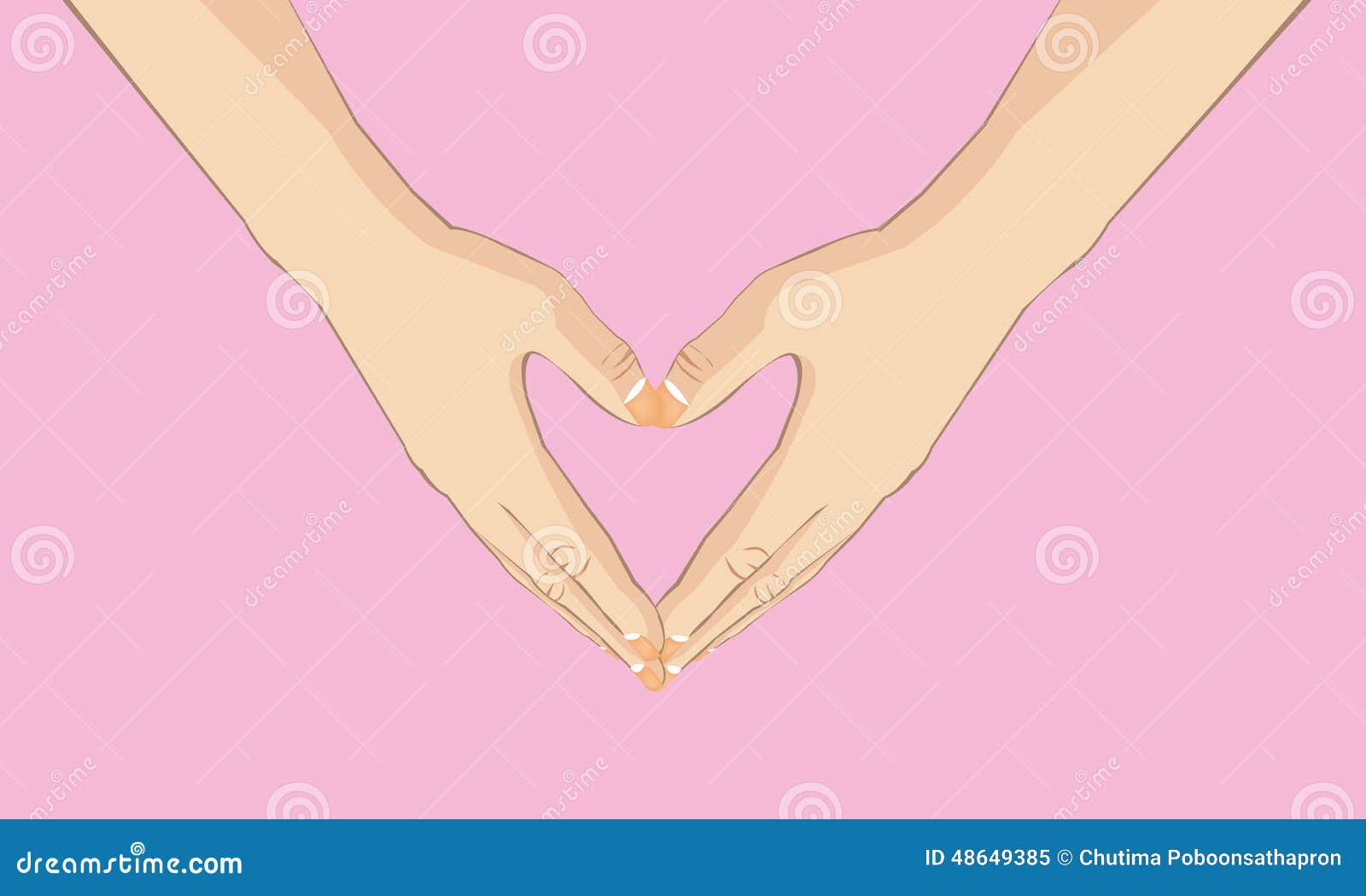 Hands in the Form of Heart Version 2 Stock Illustration - Illustration ...