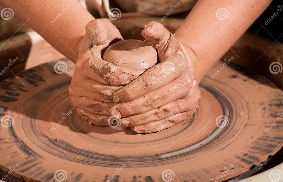 Hands forming clay stock photo. Image of hand, pottery - 13031904