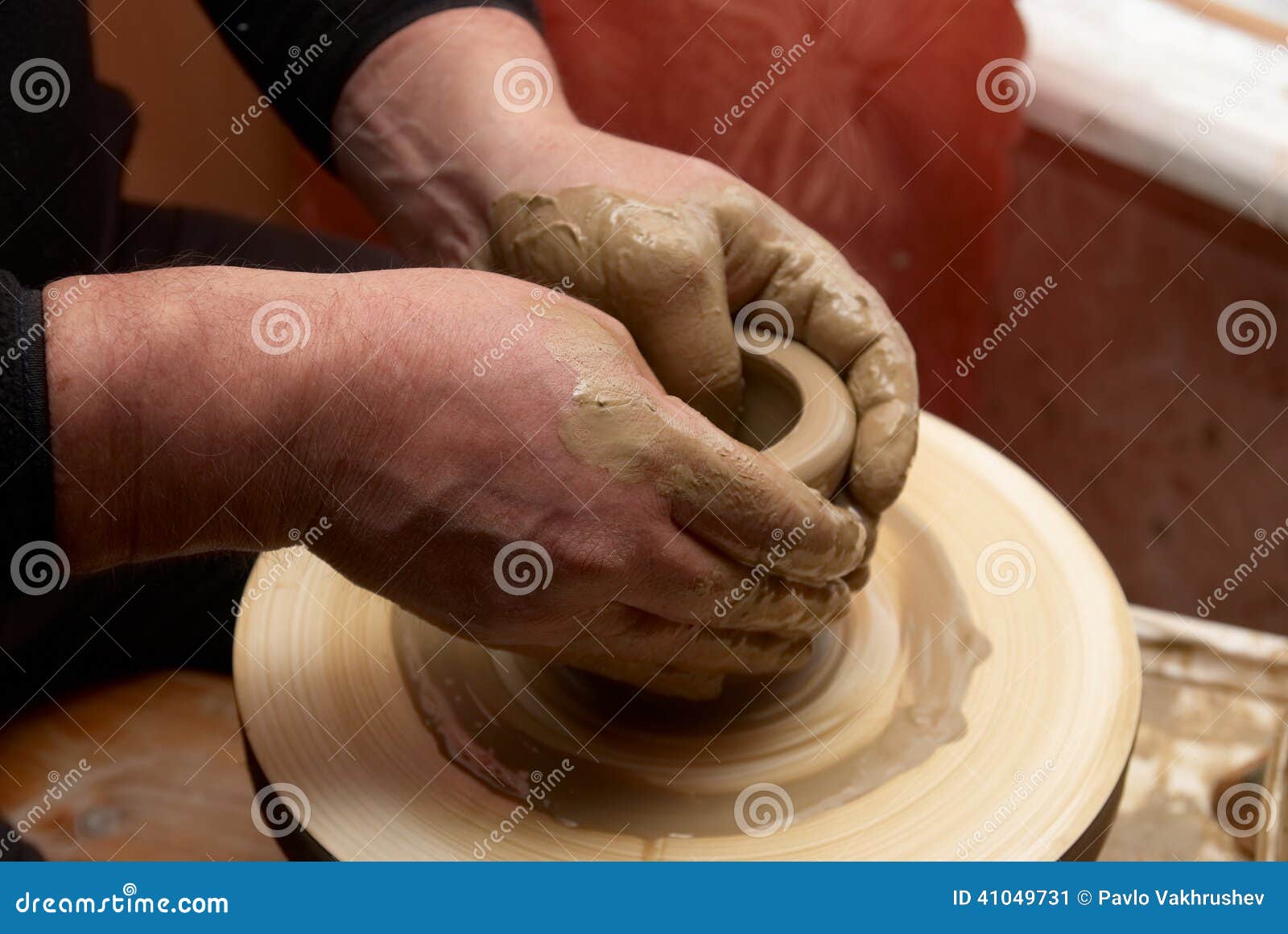 Hands forming clay pot stock image. Image of circular - 41049731