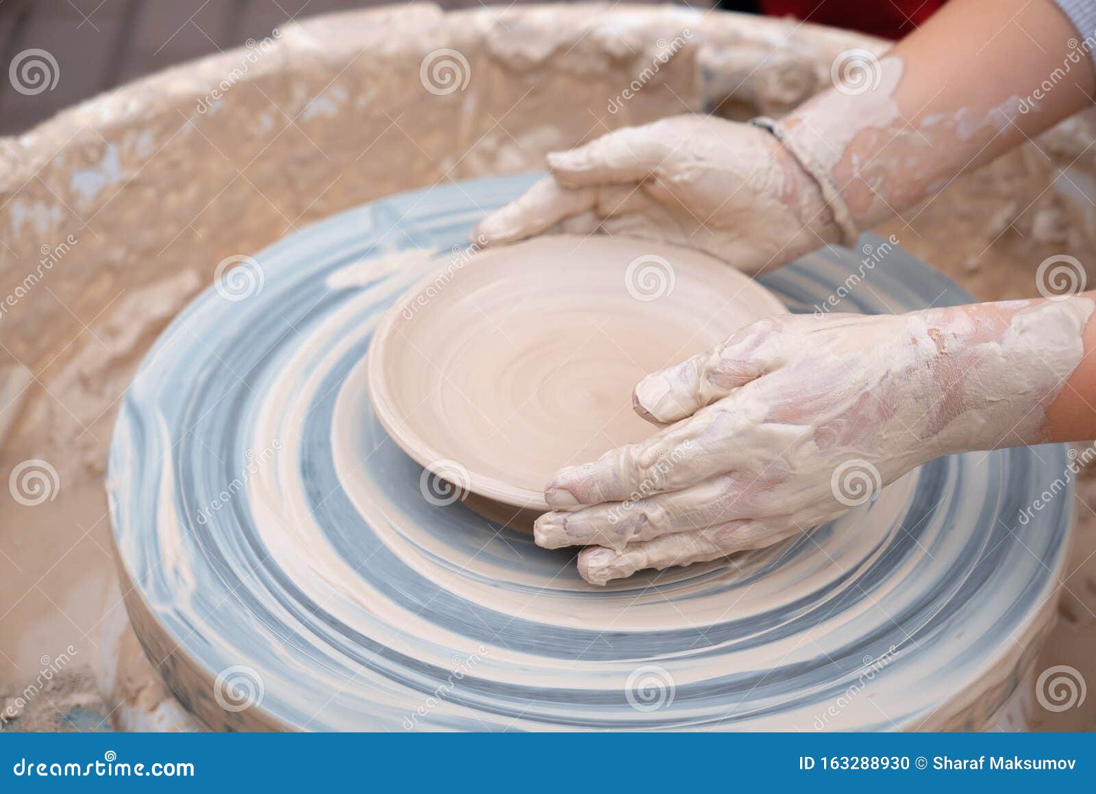 Hands Forming Clay on the Pottery Wheel Stock Photo - Image of potter ...