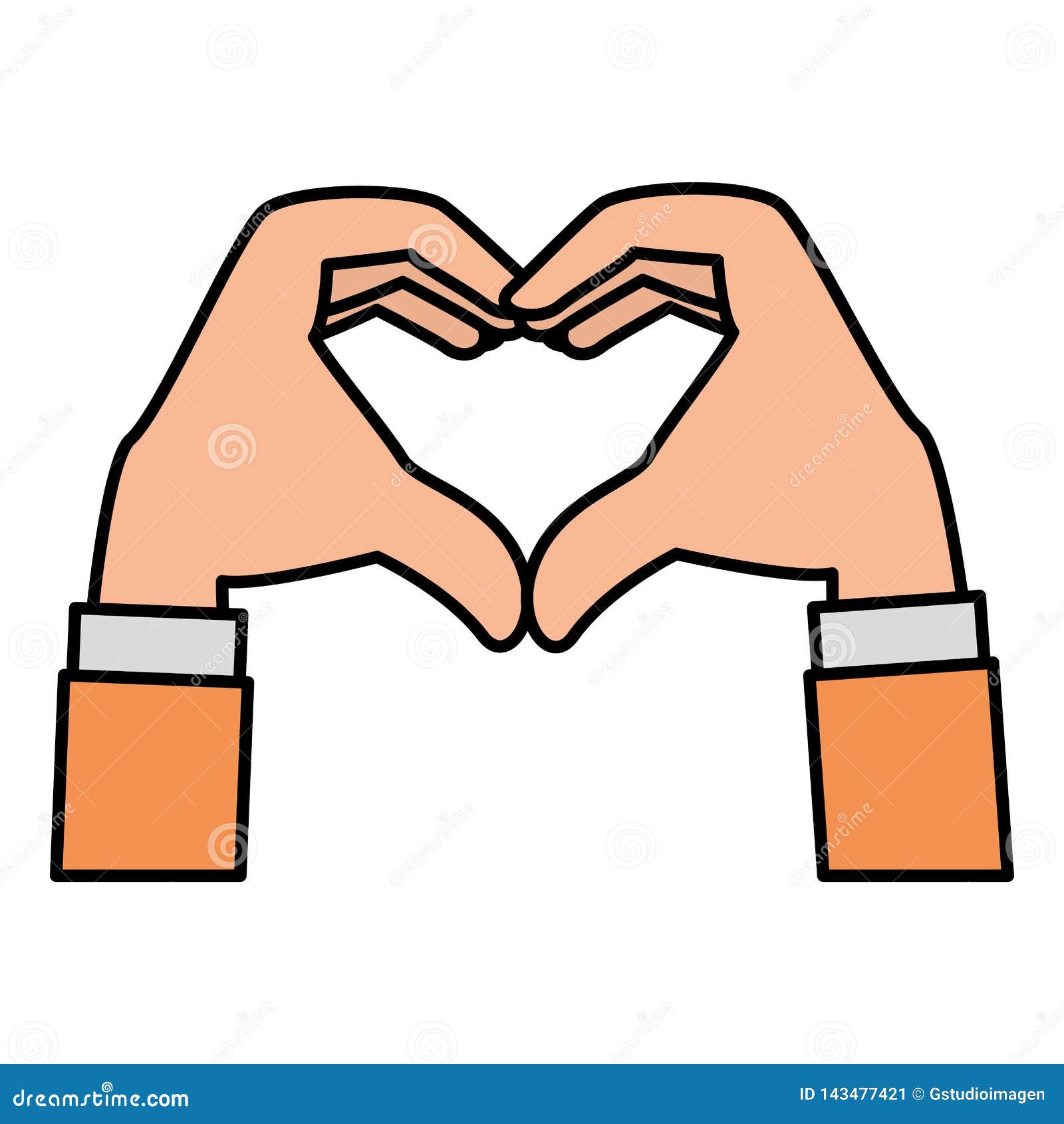 Hands forming a heart stock vector. Illustration of gesturing - 143477421