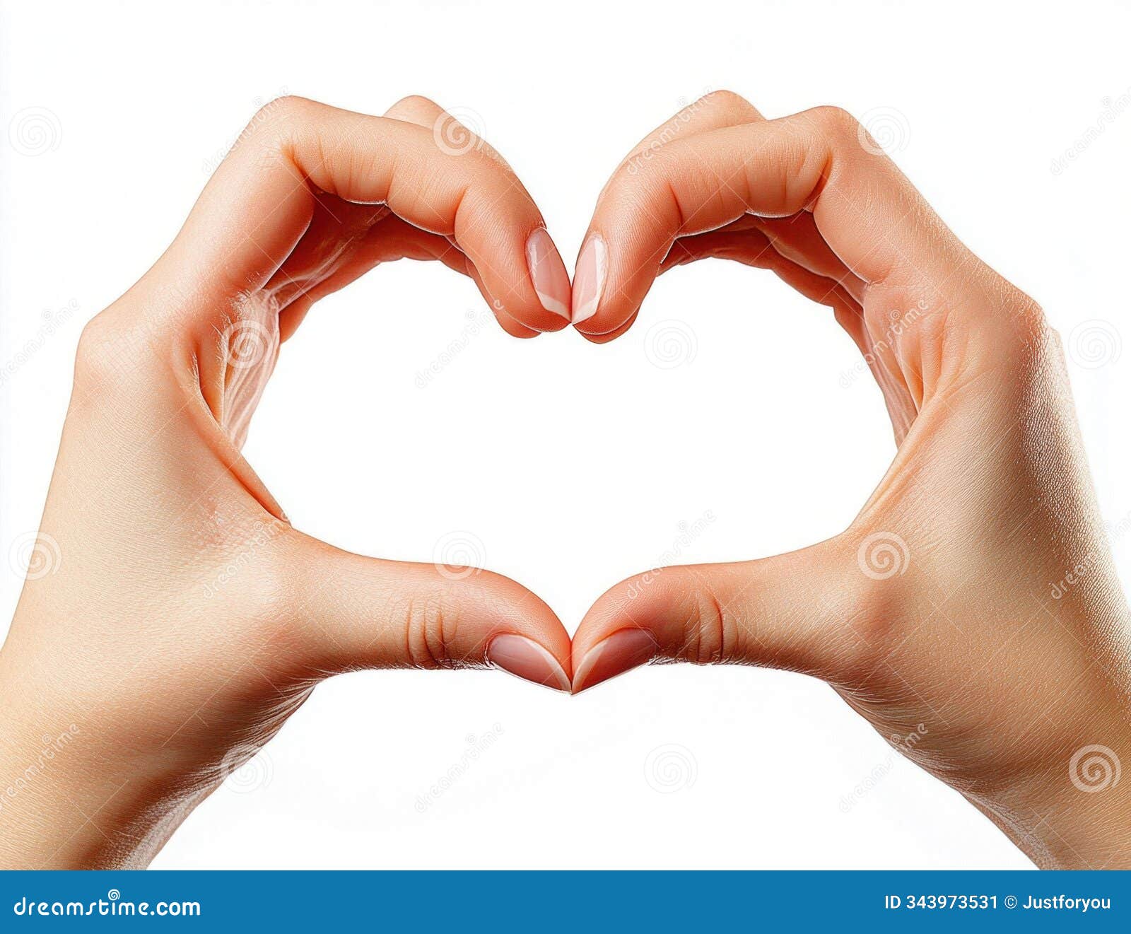 Hands Forming Heart Shape Isolated on White Background Stock ...